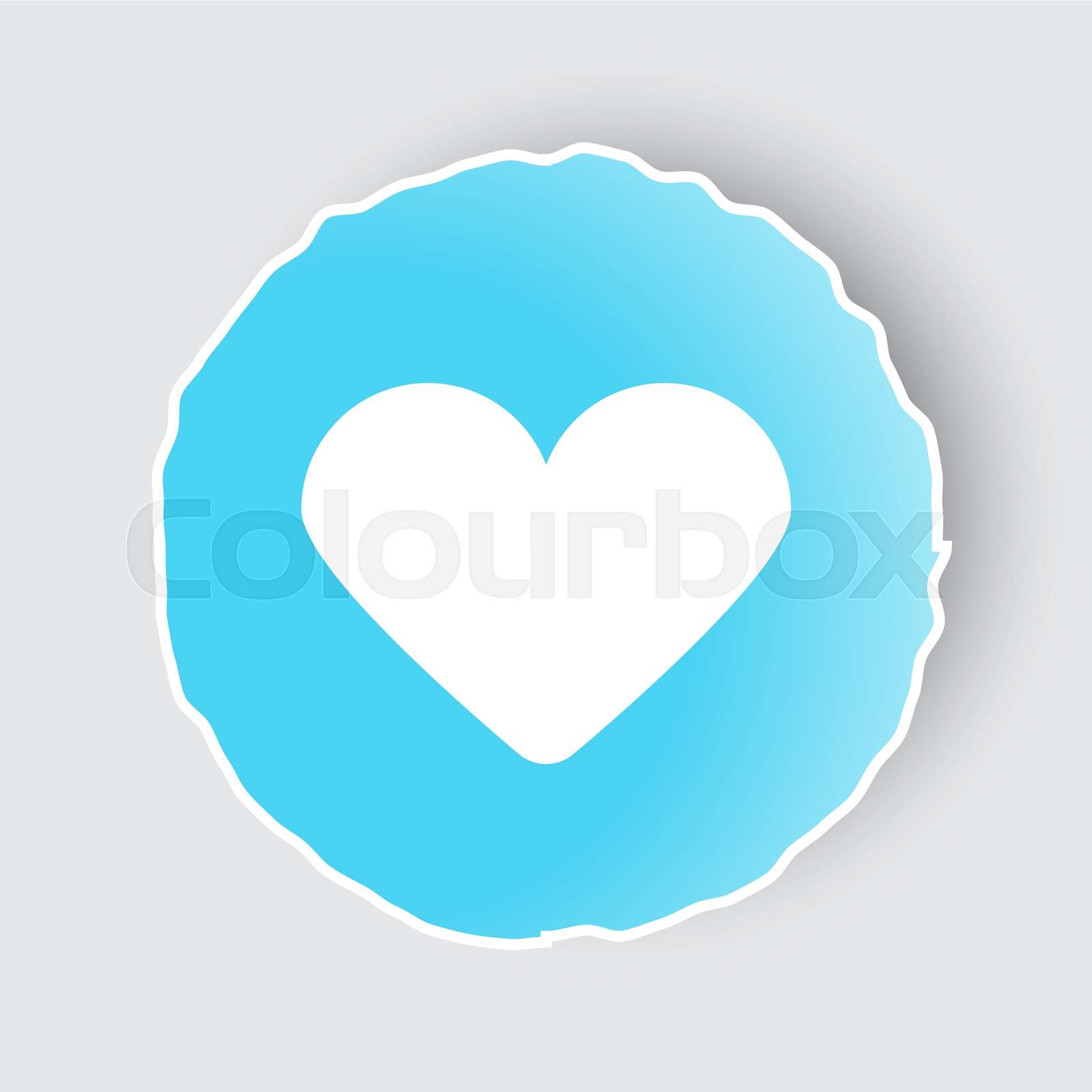 Blue app button with Heart icon on white. | Stock vector | Colourbox
