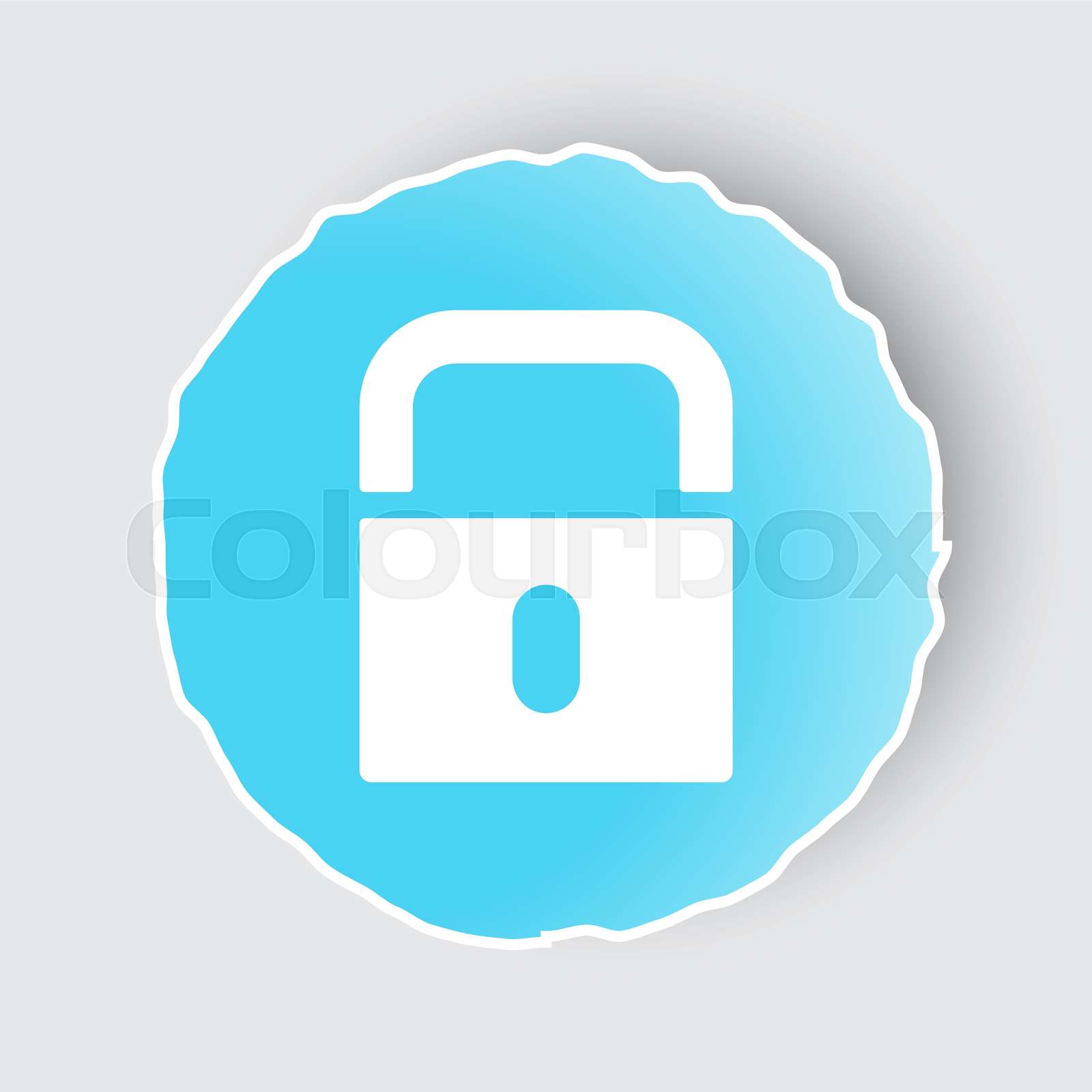 Blue app button with Lock icon on white. | Stock vector | Colourbox