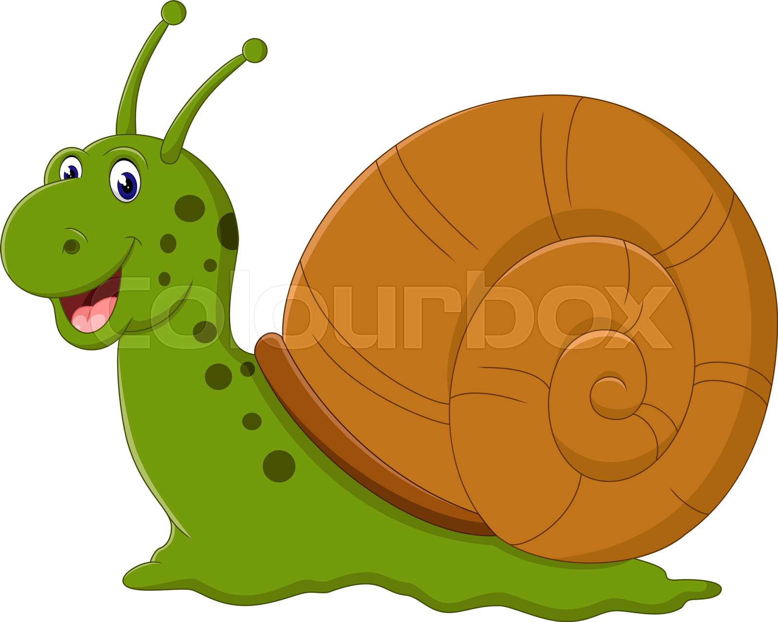 illustration of Cute snail cartoon | Stock vector | Colourbox