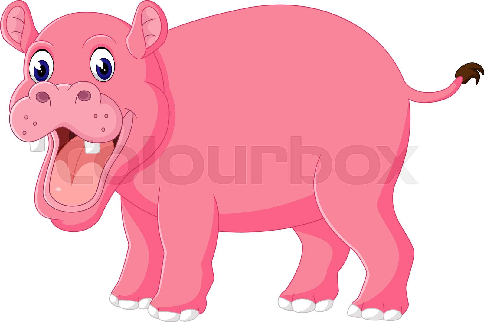 illustration of Cute hippo cartoon | Stock vector | Colourbox