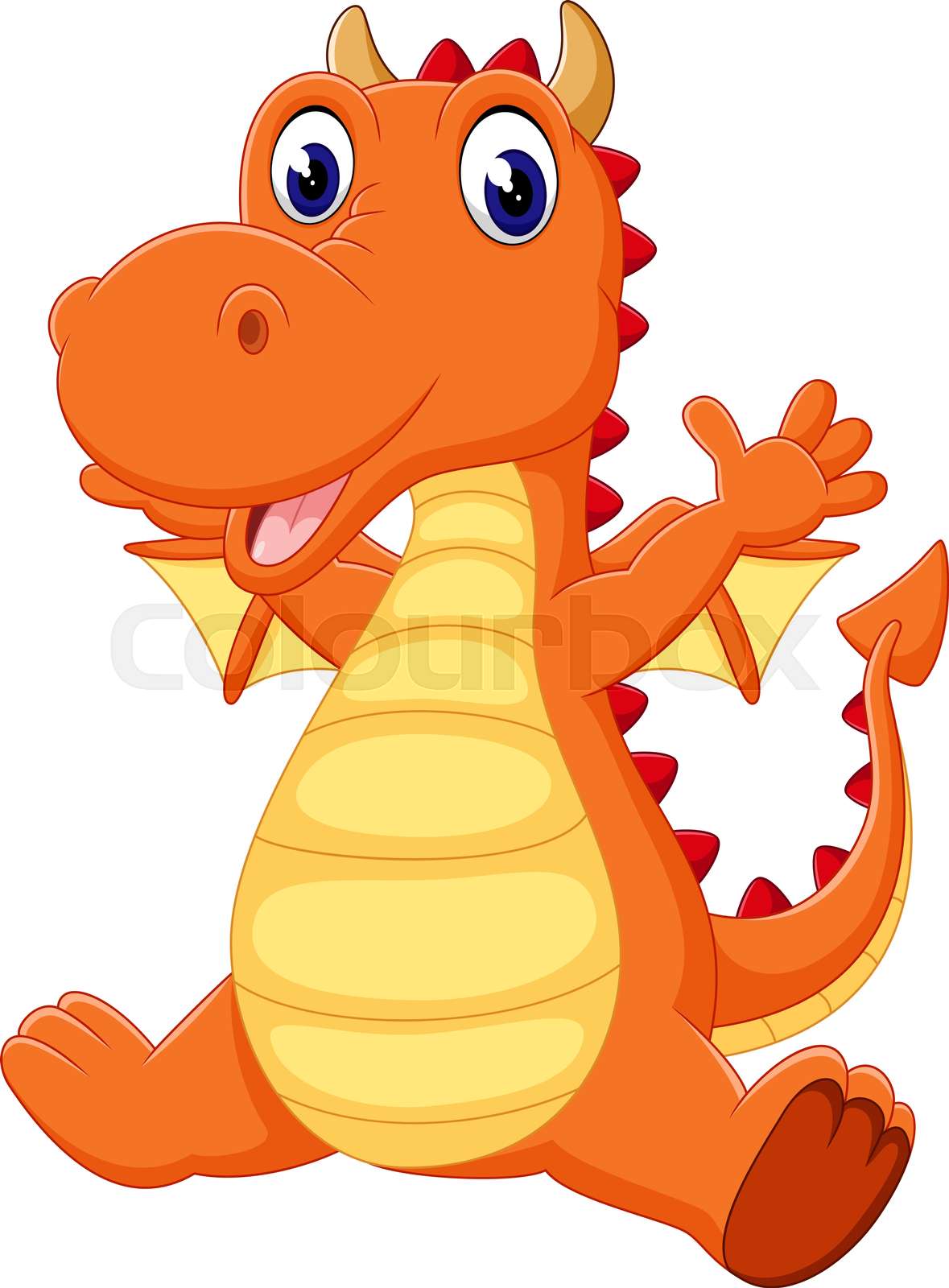 illustration of cute dragon cartoon | Stock vector | Colourbox