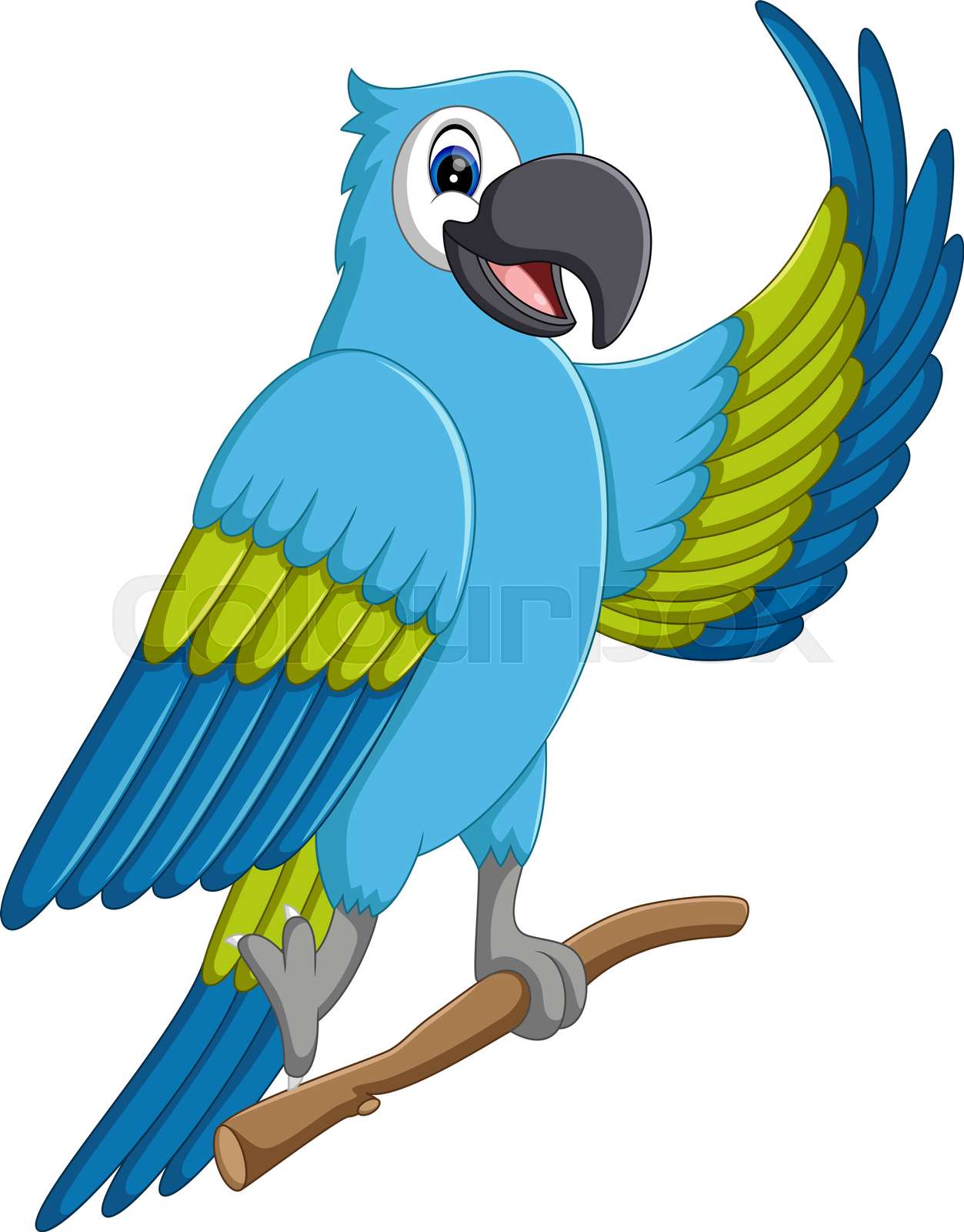 illustration of Cartoon macaw flying | Stock vector | Colourbox