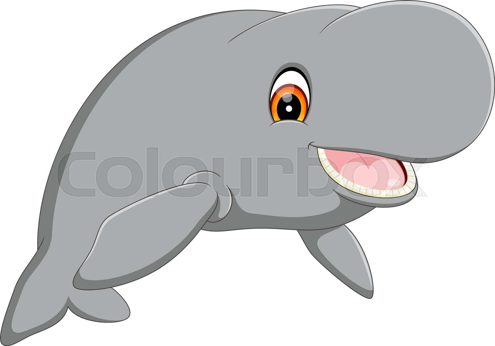 illustration of Cute cartoon manatee | Stock vector | Colourbox