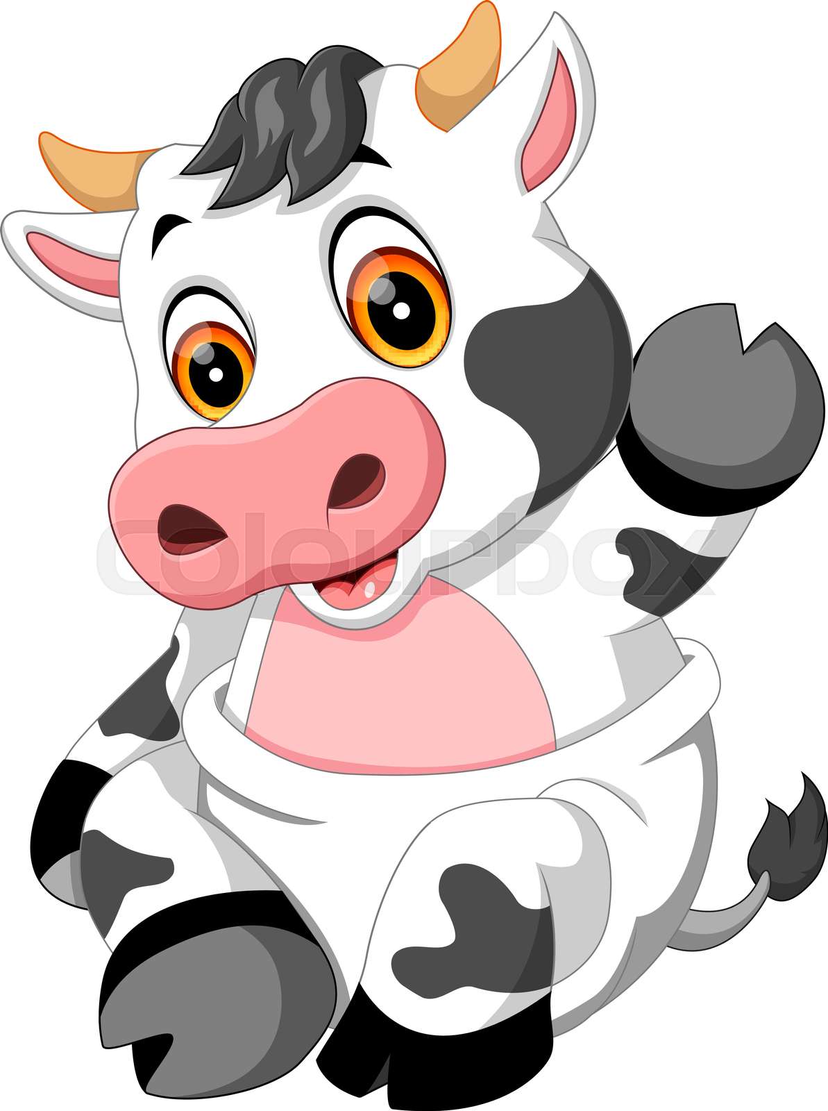 cartoon, kuh, baby- | Stock-Vektor | Colourbox