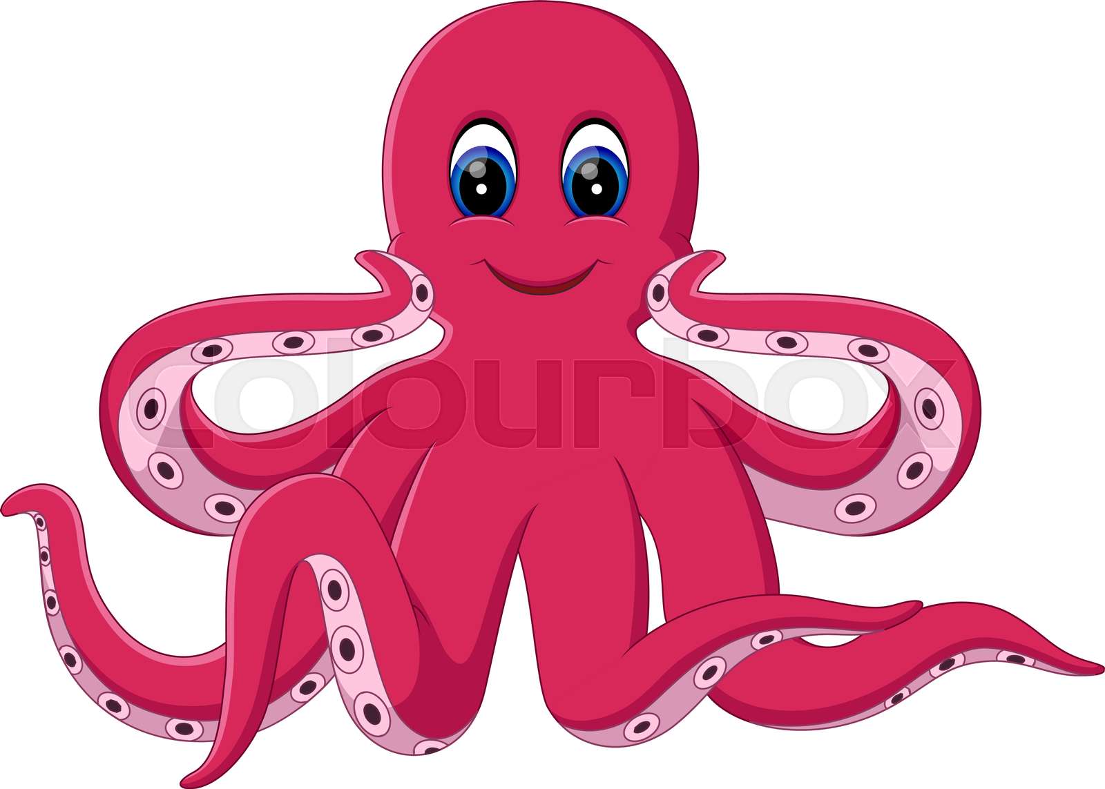 illustration of cute octopus cartoon | Stock vector | Colourbox