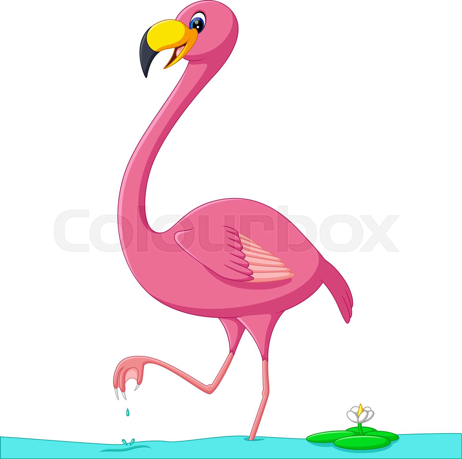 illustration of cute flamingo cartoon | Stock vector | Colourbox
