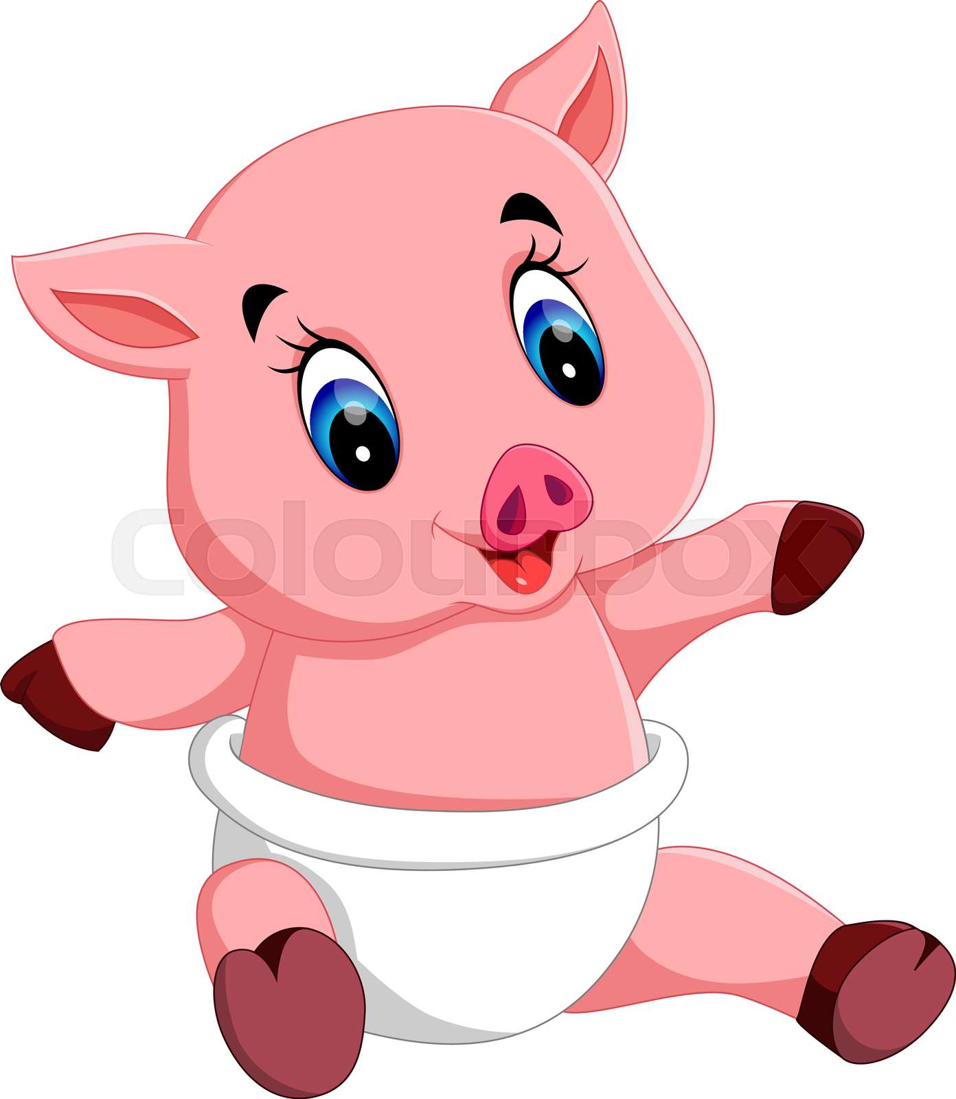 illustration of Cute baby pig cartoon | Stock vector | Colourbox