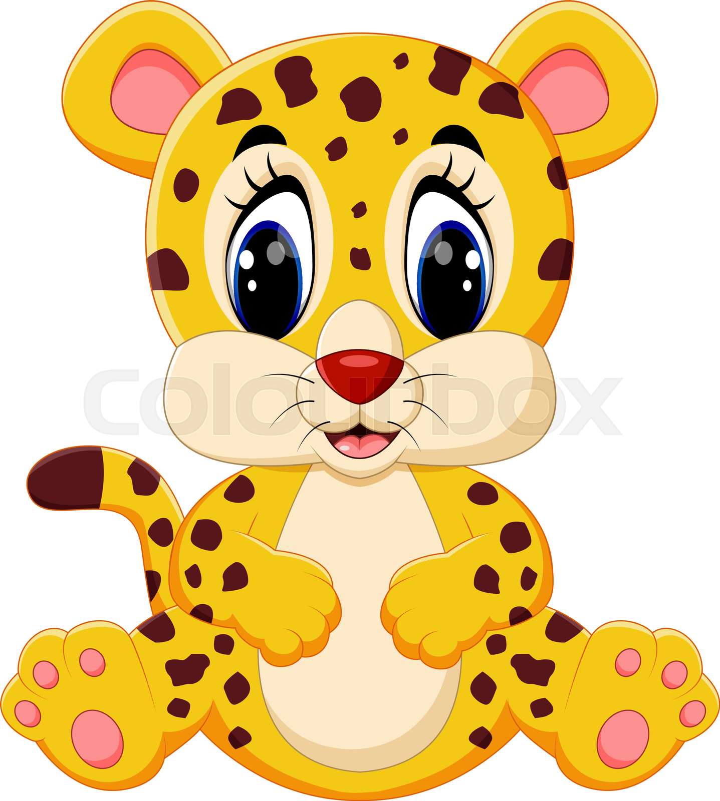 Cute leopard cartoon | Stock vector | Colourbox