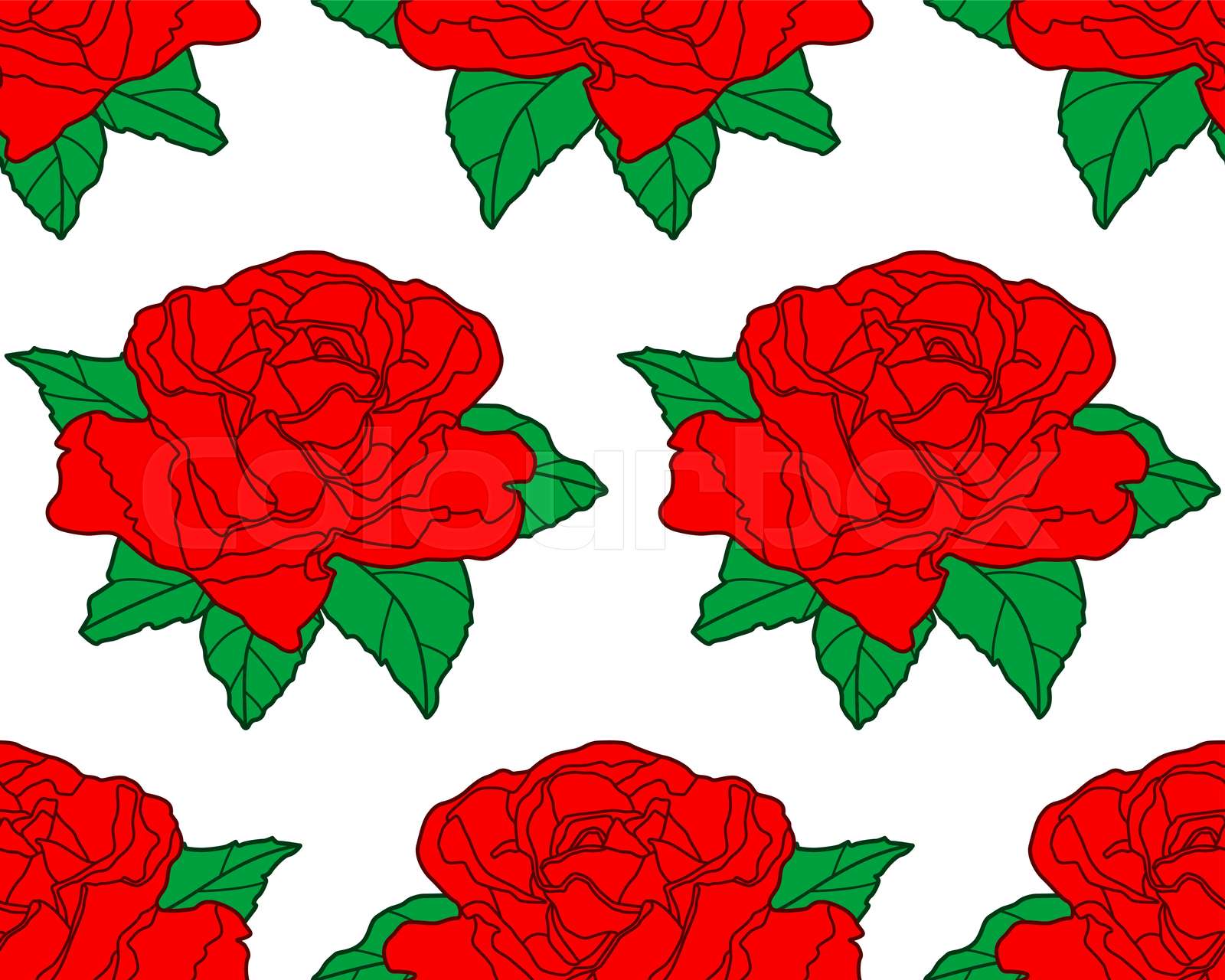 Red rose pattern | Stock vector | Colourbox