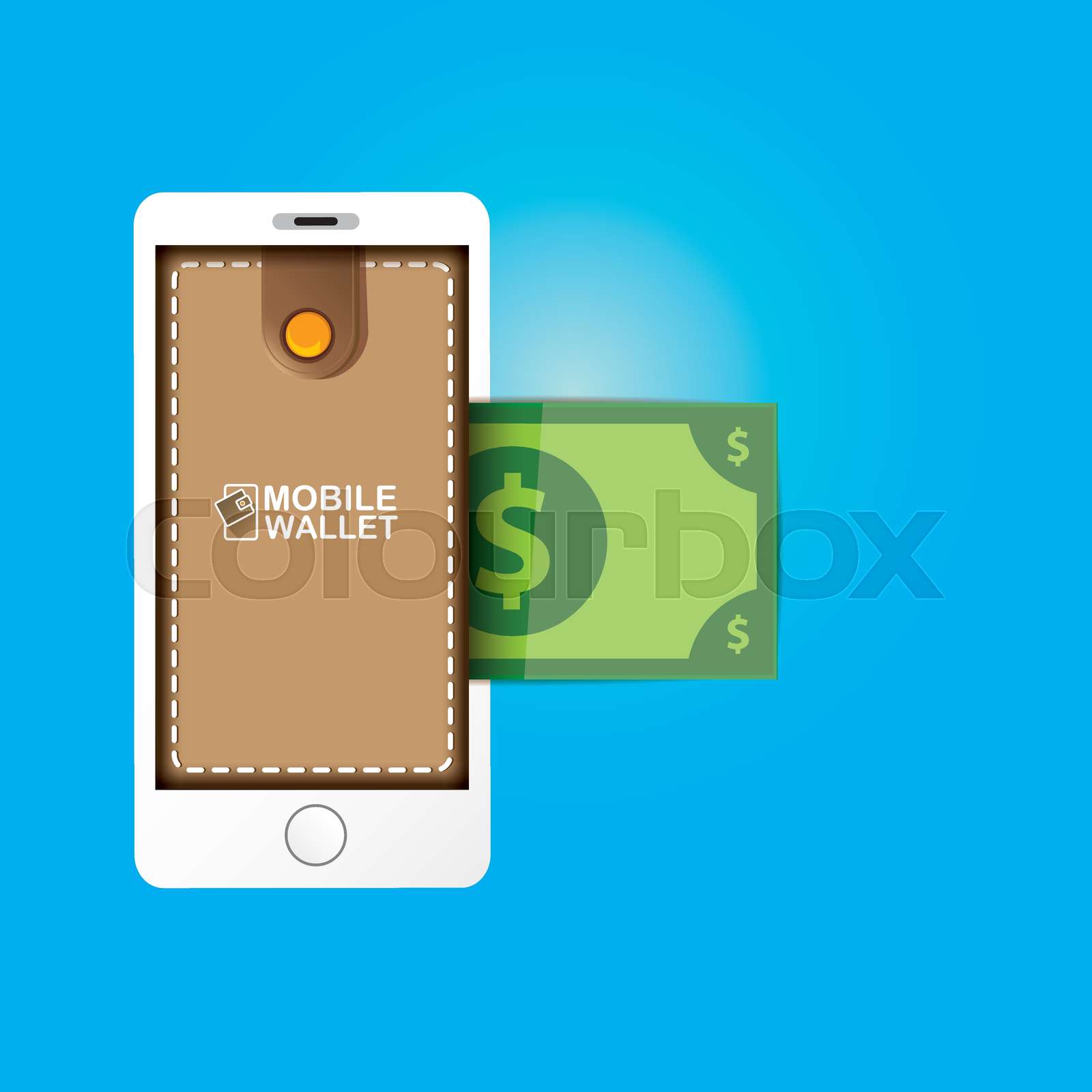 vector digital mobile e wallet vector concept | Stock vector | Colourbox