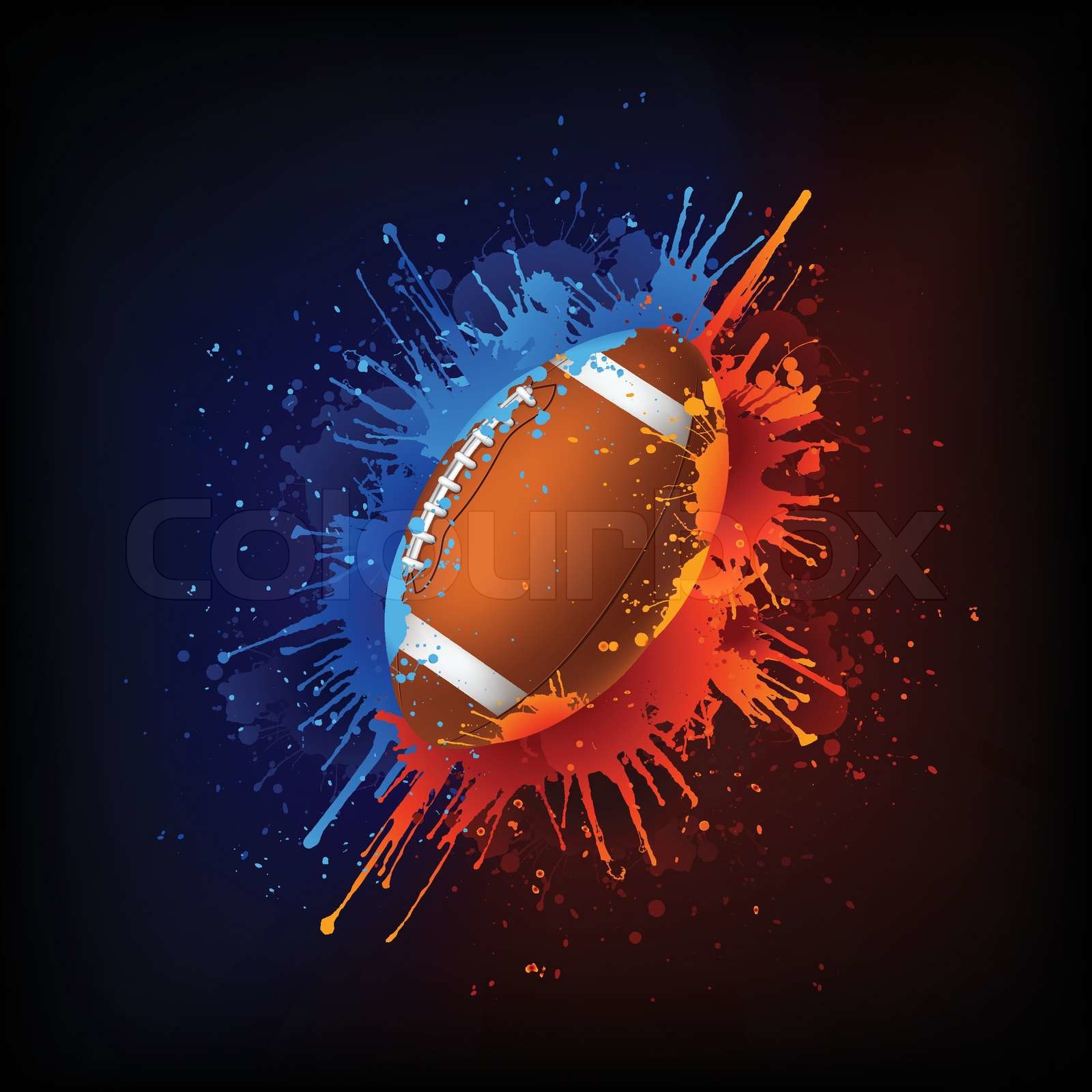 Football Ball in Paint Isolated on Black Background | Stock vector ...