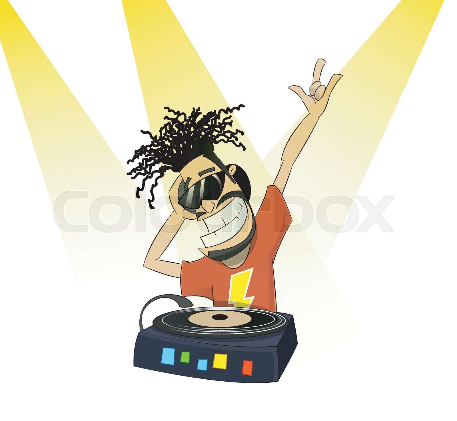Nice cartoon DJ | Stock vector | Colourbox