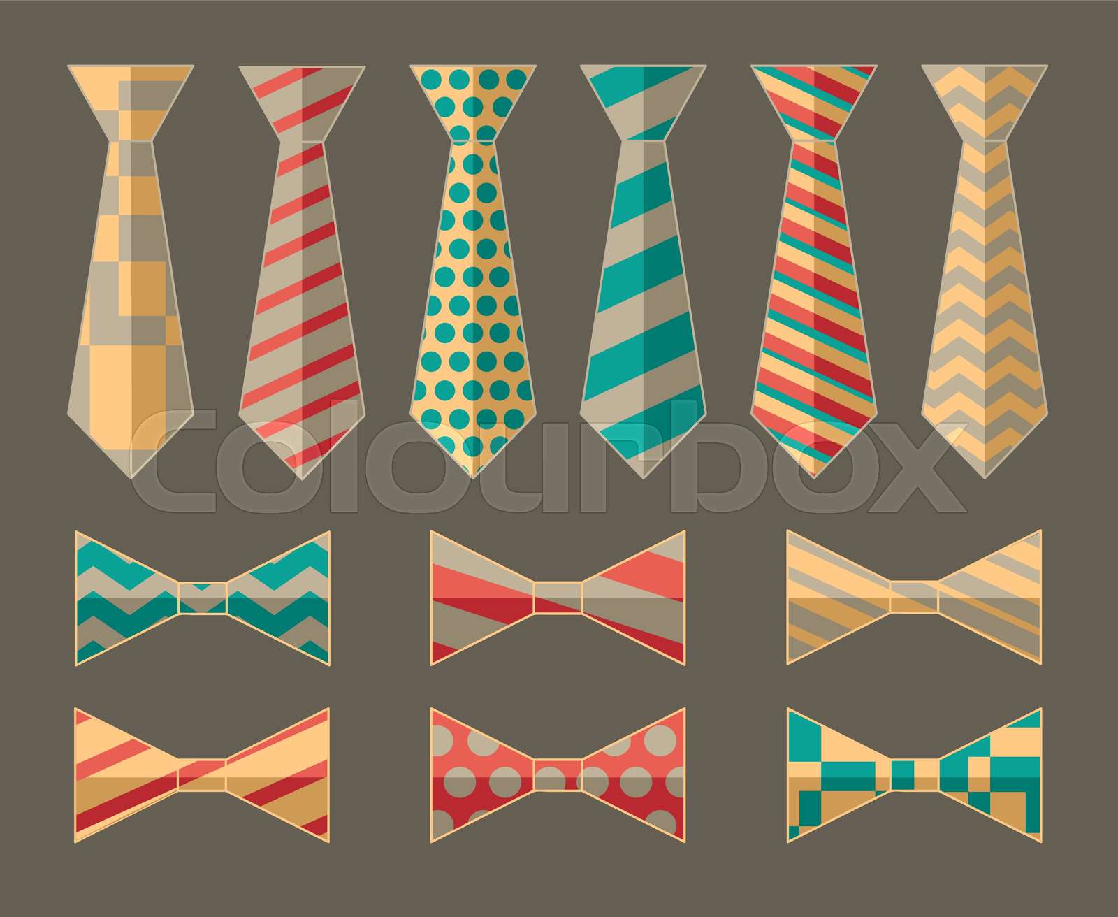 Set of Vector Ties and Bow Ties | Stock vector | Colourbox