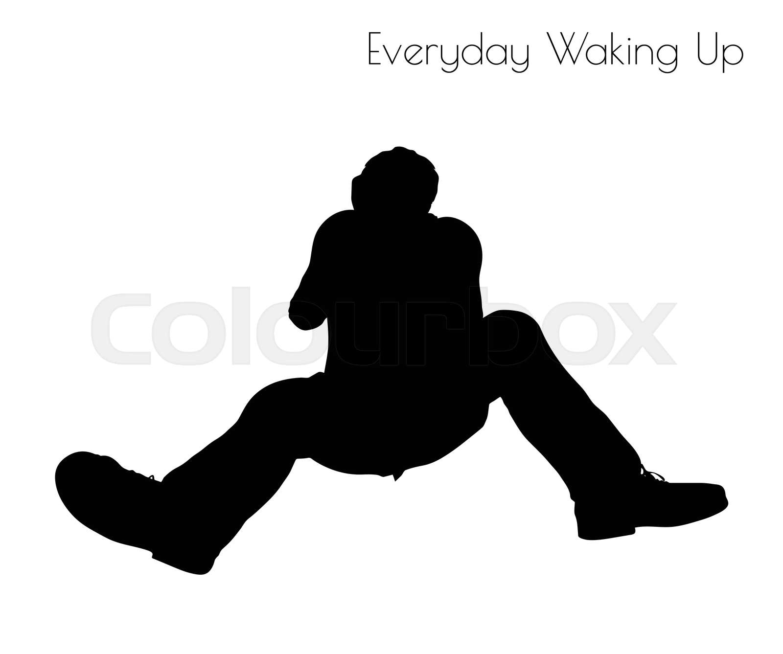 man in Everyday Waking Up pose | Stock vector | Colourbox