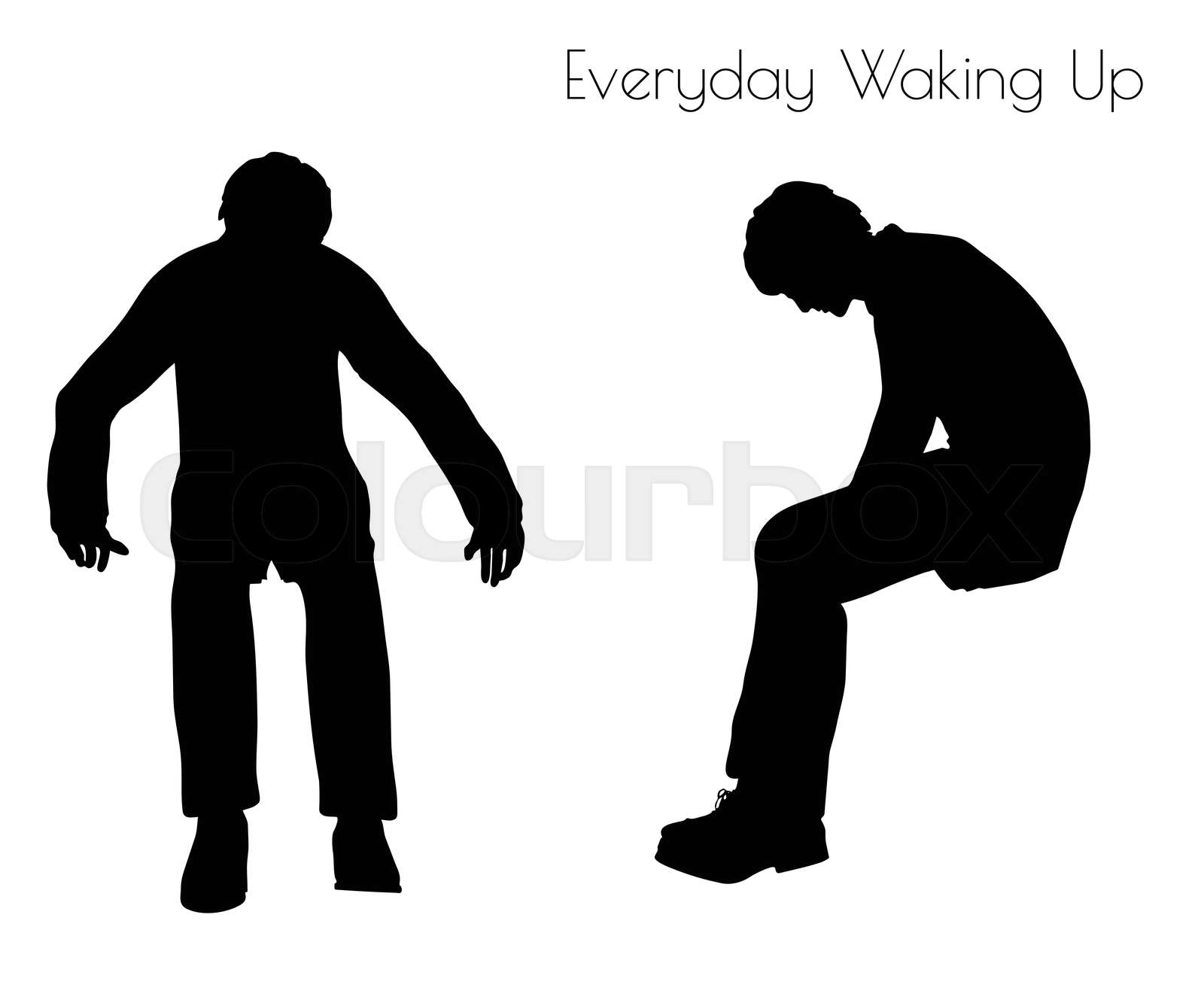 man in Everyday Waking Up pose | Stock vector | Colourbox