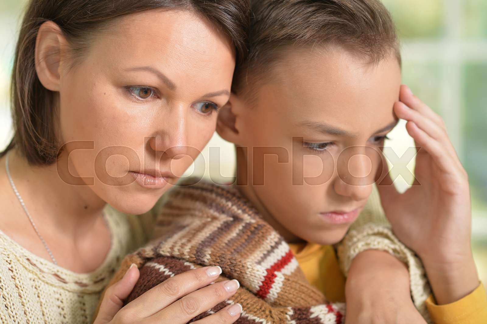 Serious Mother And Son Stock Image Colourbox