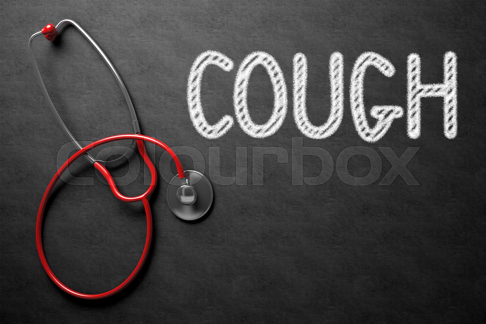 Chalkboard with Cough Concept. 3D Illustration. | Stock image | Colourbox