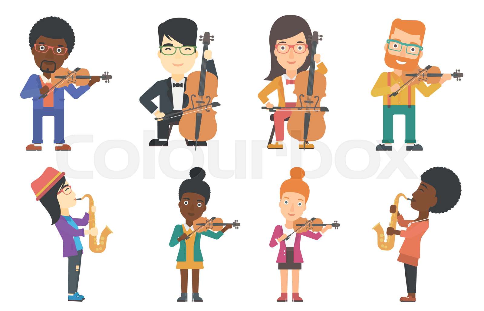 Vector set of musicians characters. | Stock vector | Colourbox