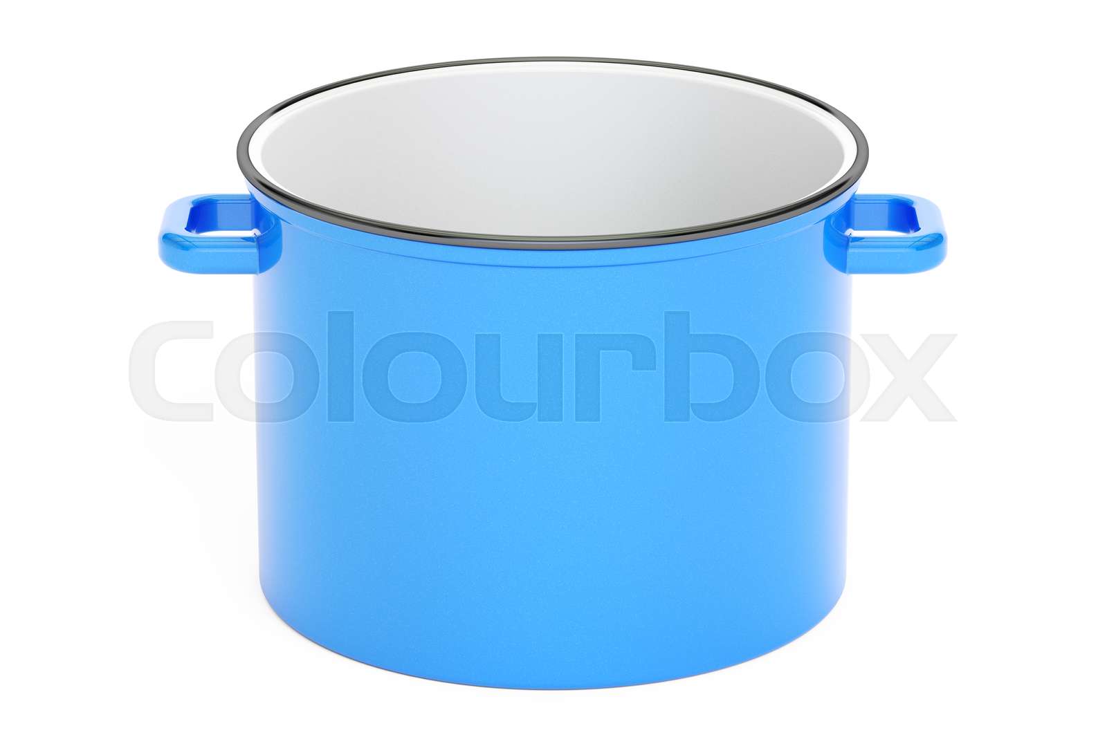 Blue cooking pot, 3D rendering | Stock image | Colourbox