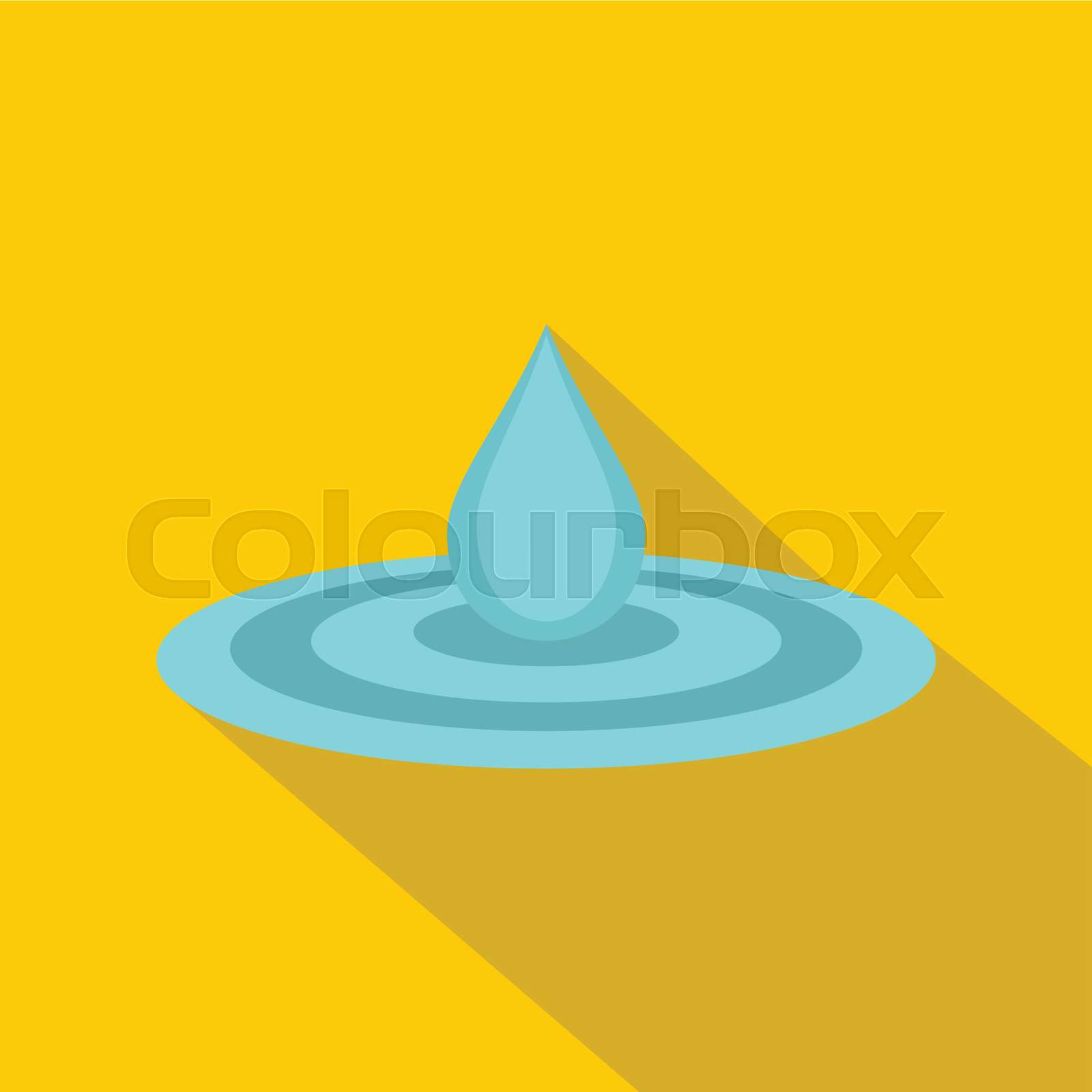 Water drop and spill icon, flat style | Stock vector | Colourbox