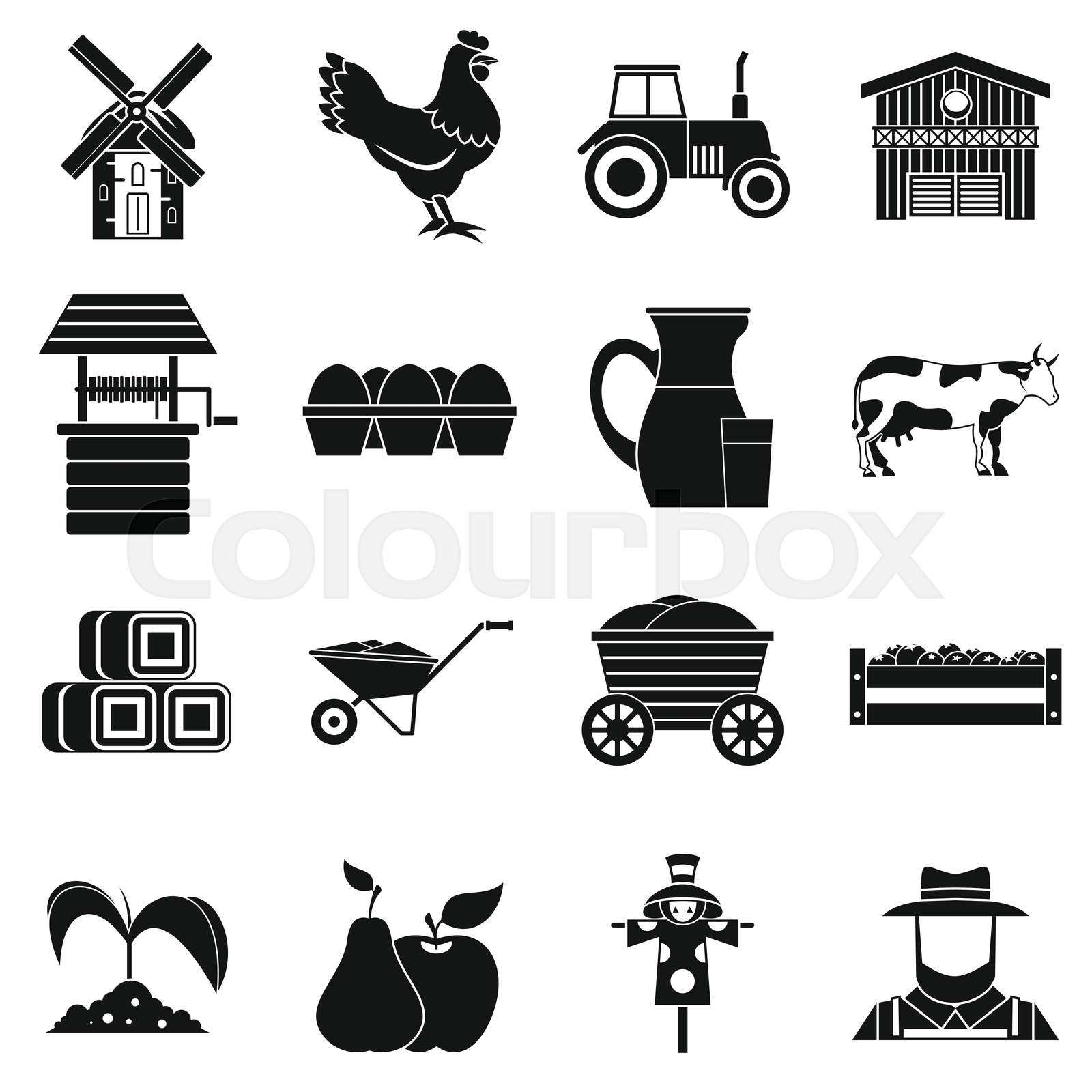 kuh, icon, bauernhof | Stock-Vektor | Colourbox