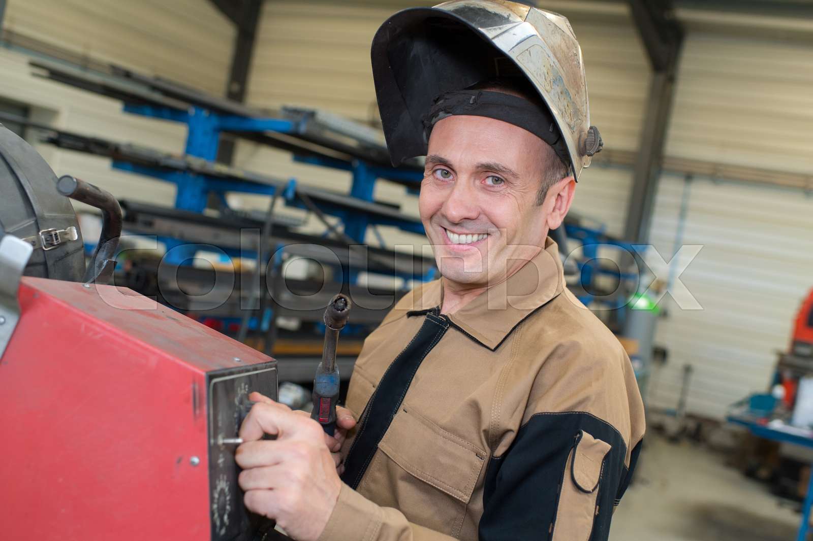 welder happy and ready to work | Stock image | Colourbox