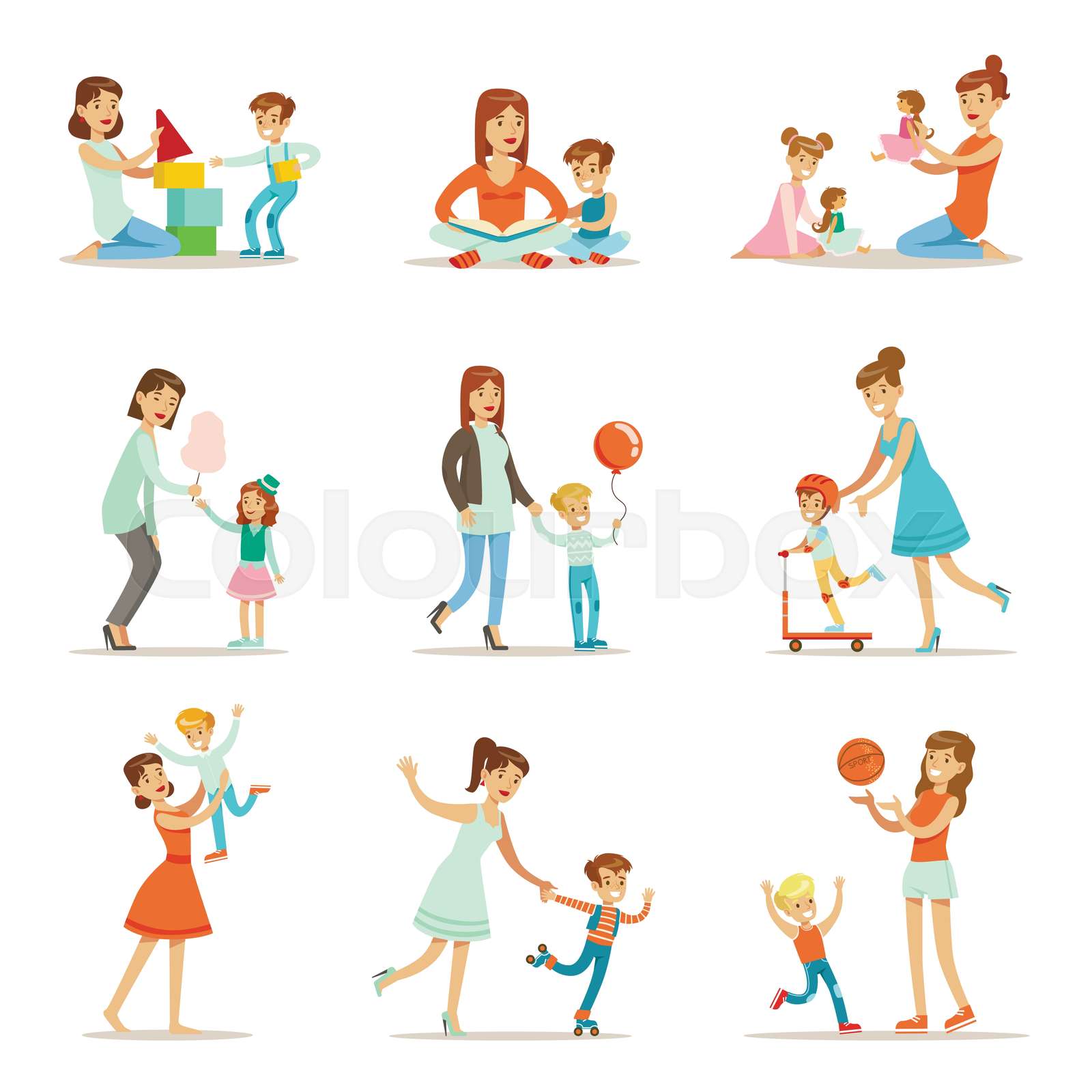 Loving Mother Playing And Enjoying Good Quality Mommy Time With Their ...