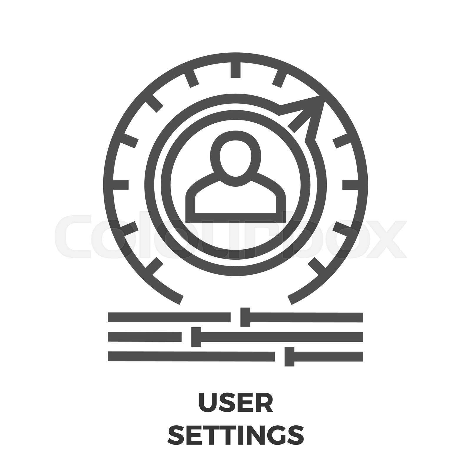 User Settings Line Icon | Stock vector | Colourbox