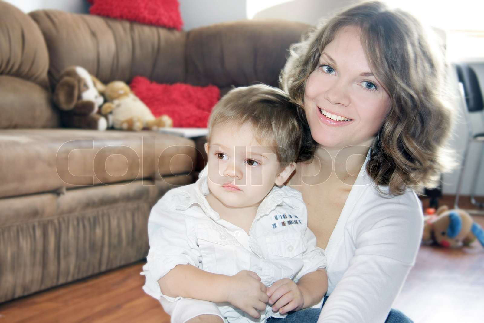 Mother And Son At Home Stock Image Colourbox