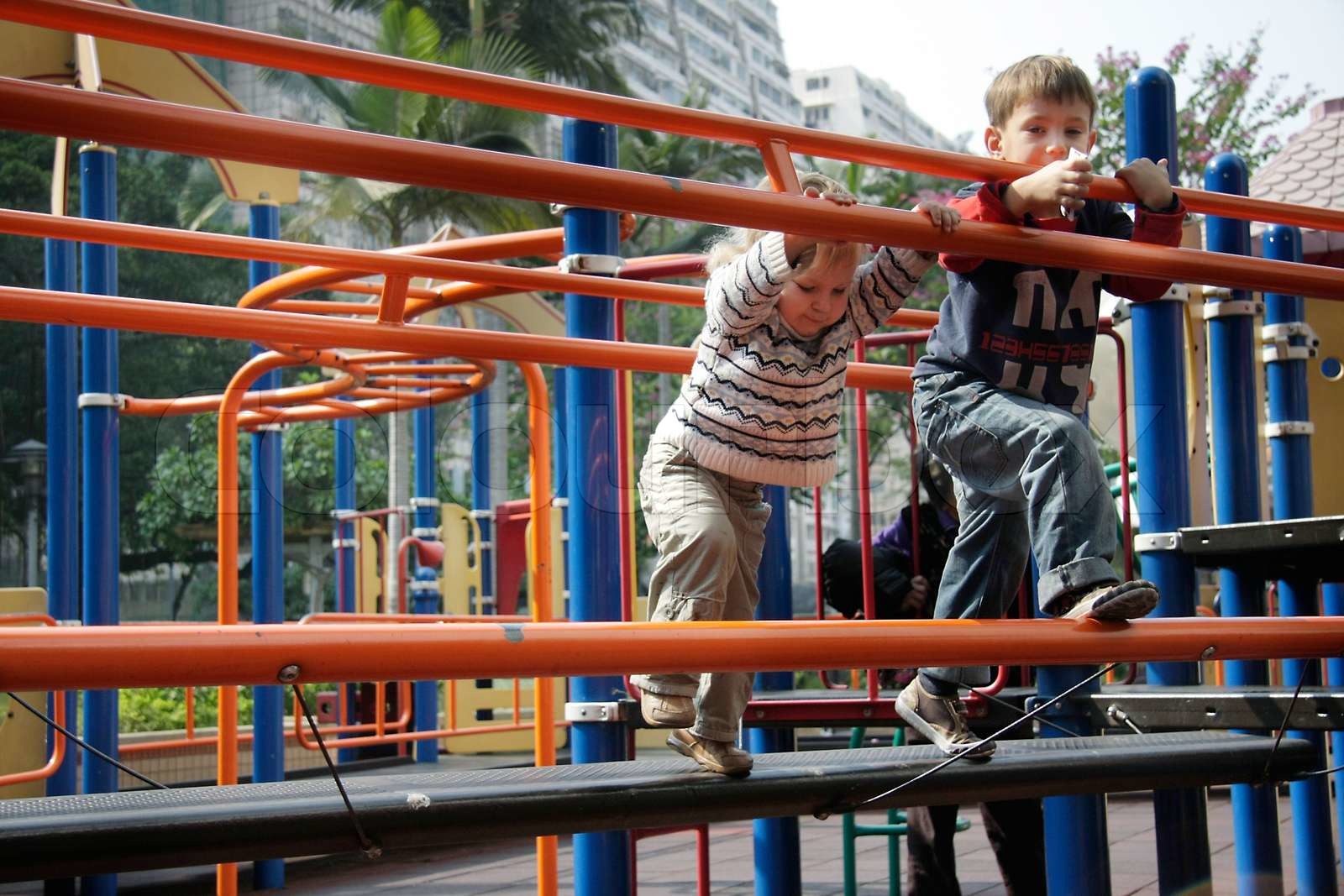 children playing on playground | Stock image | Colourbox