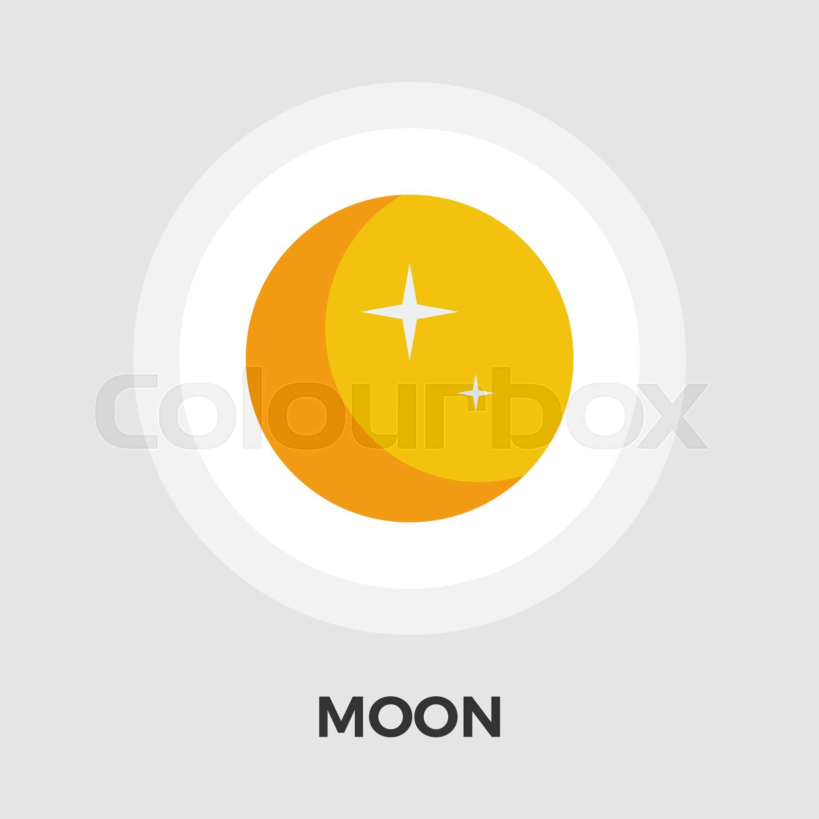 Moon flat icon | Stock vector | Colourbox