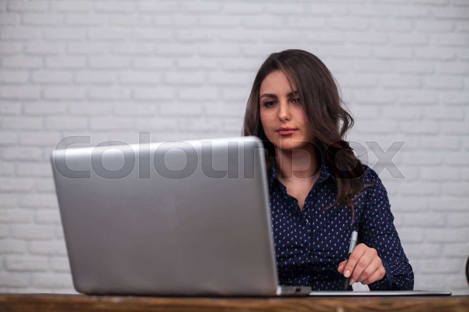 Freelancer at work using computer | Stock image | Colourbox