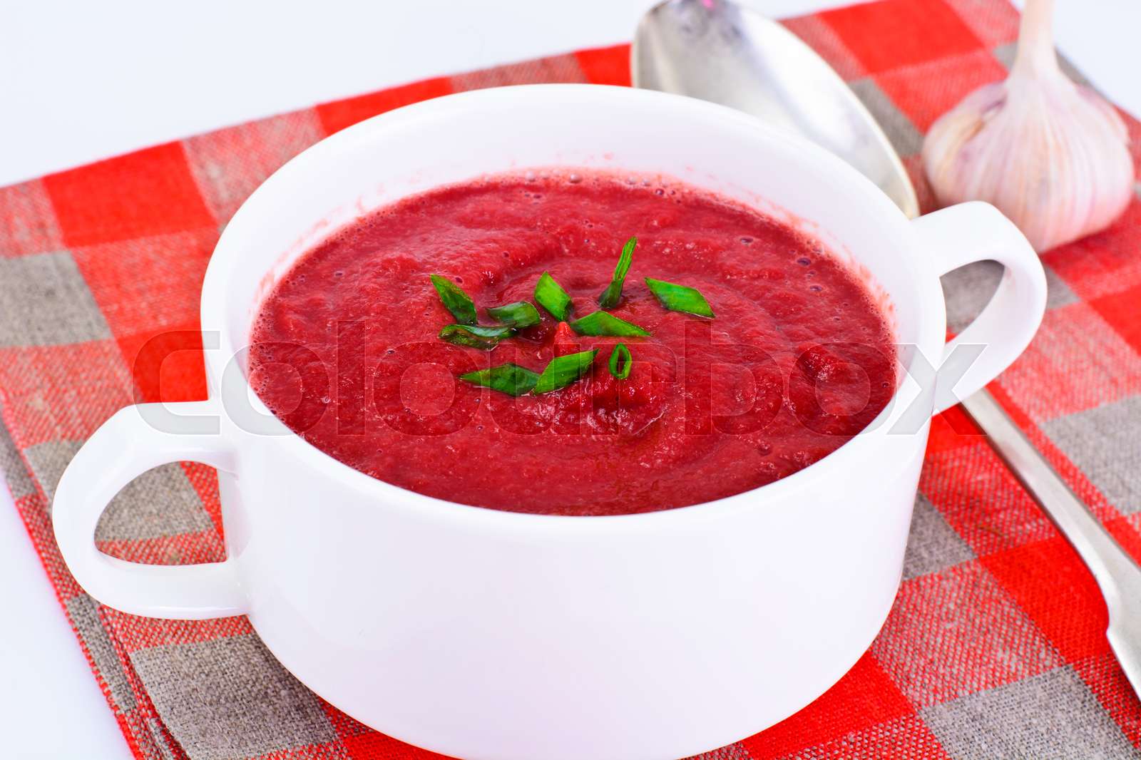 Beetroot Puree Soup with Sour Cream | Stock image | Colourbox