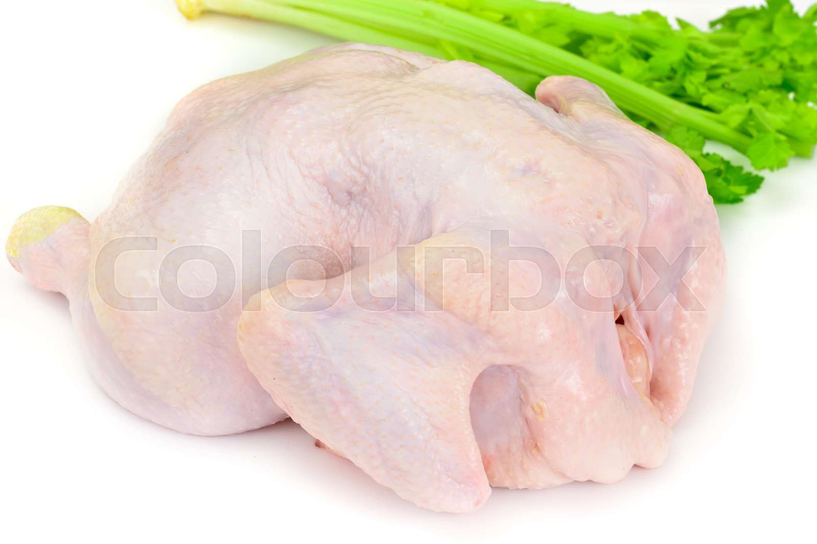 The Split Carcass of Raw Chicken. Isolated on White. | Stock image ...