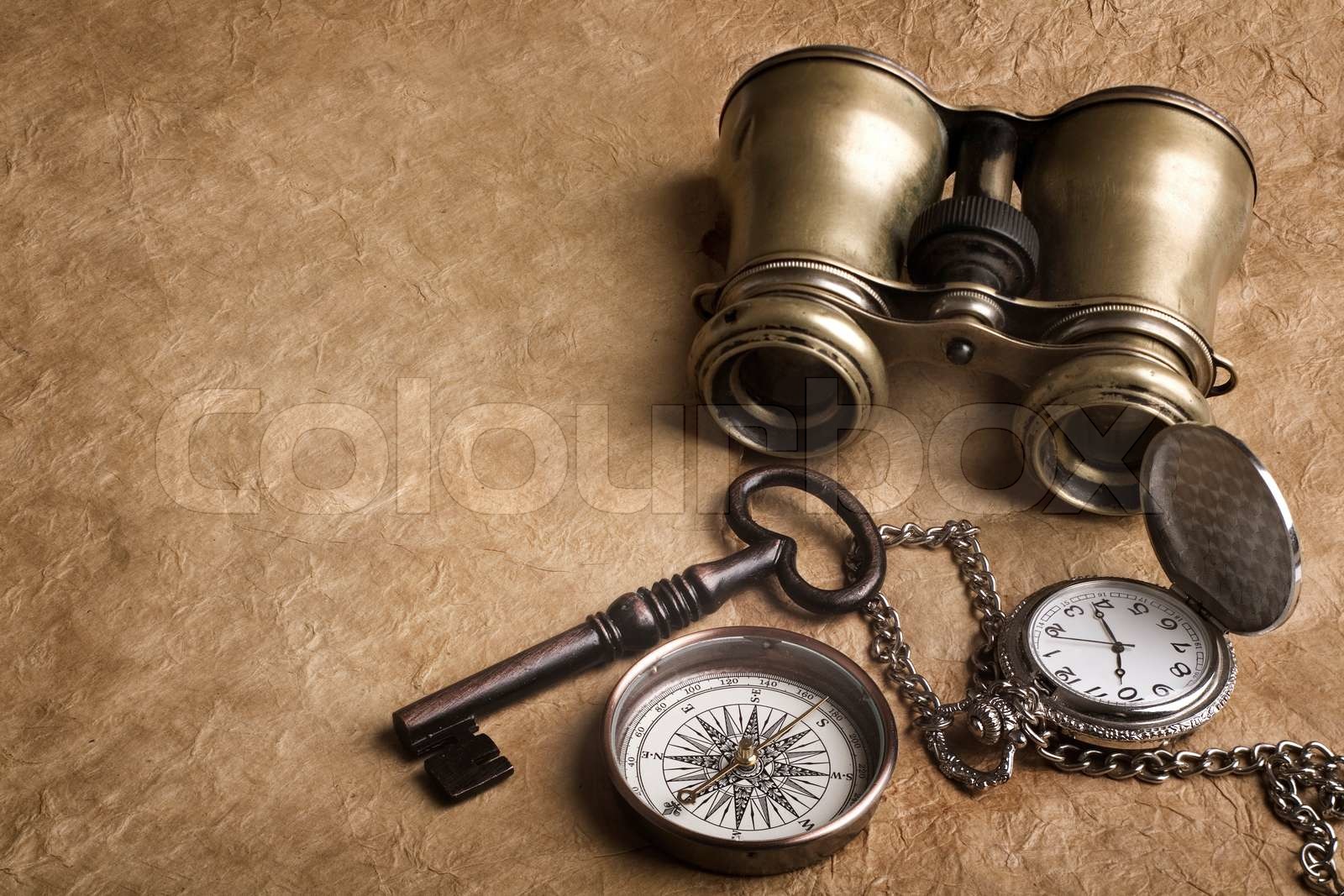 Vintage objects on old paper | Stock image | Colourbox