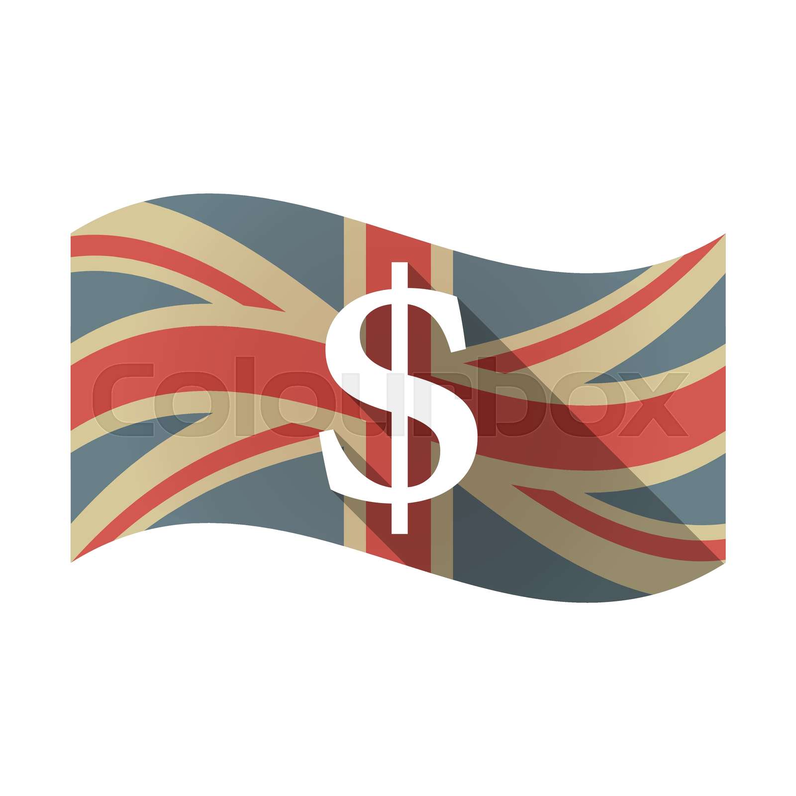 Isolated UK flag with a dollar sign | Stock vector | Colourbox