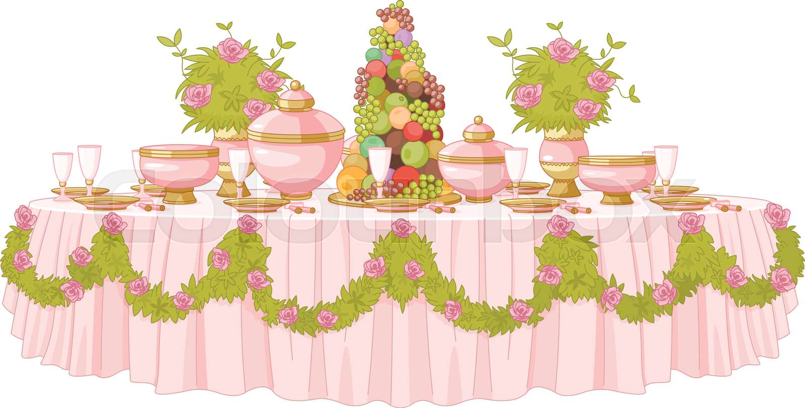 Dining Table in Princess Palace | Stock vector | Colourbox