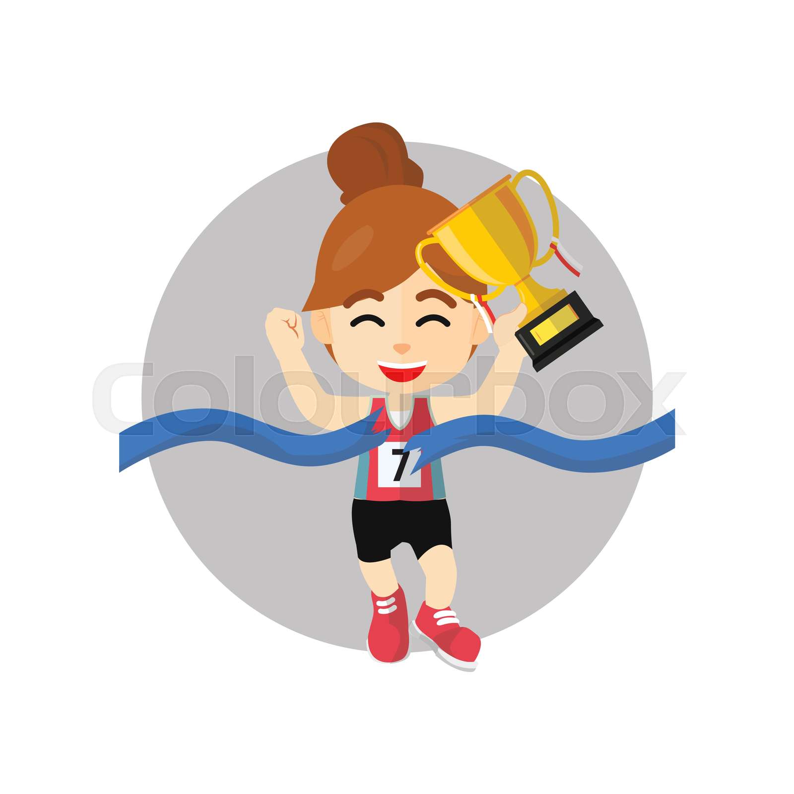 Girl winning race | Stock vector | Colourbox