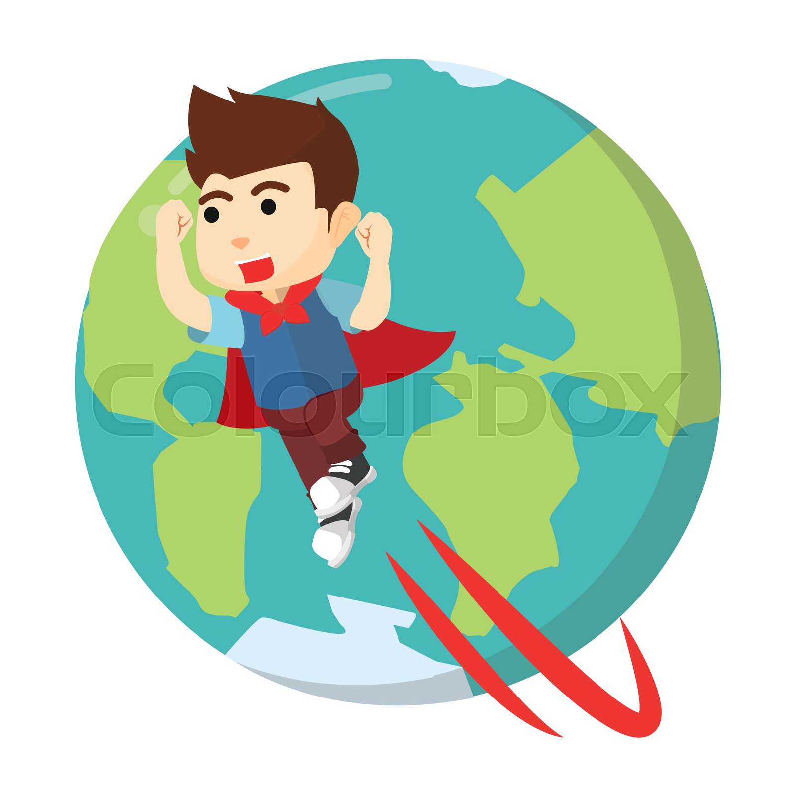 Super hero boy protect the world | Stock vector | Colourbox