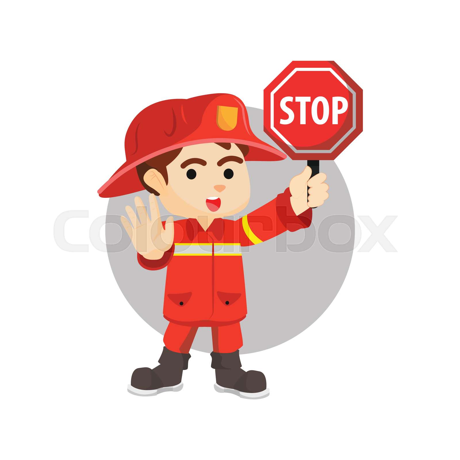 Firefighter stop sign | Stock vector | Colourbox