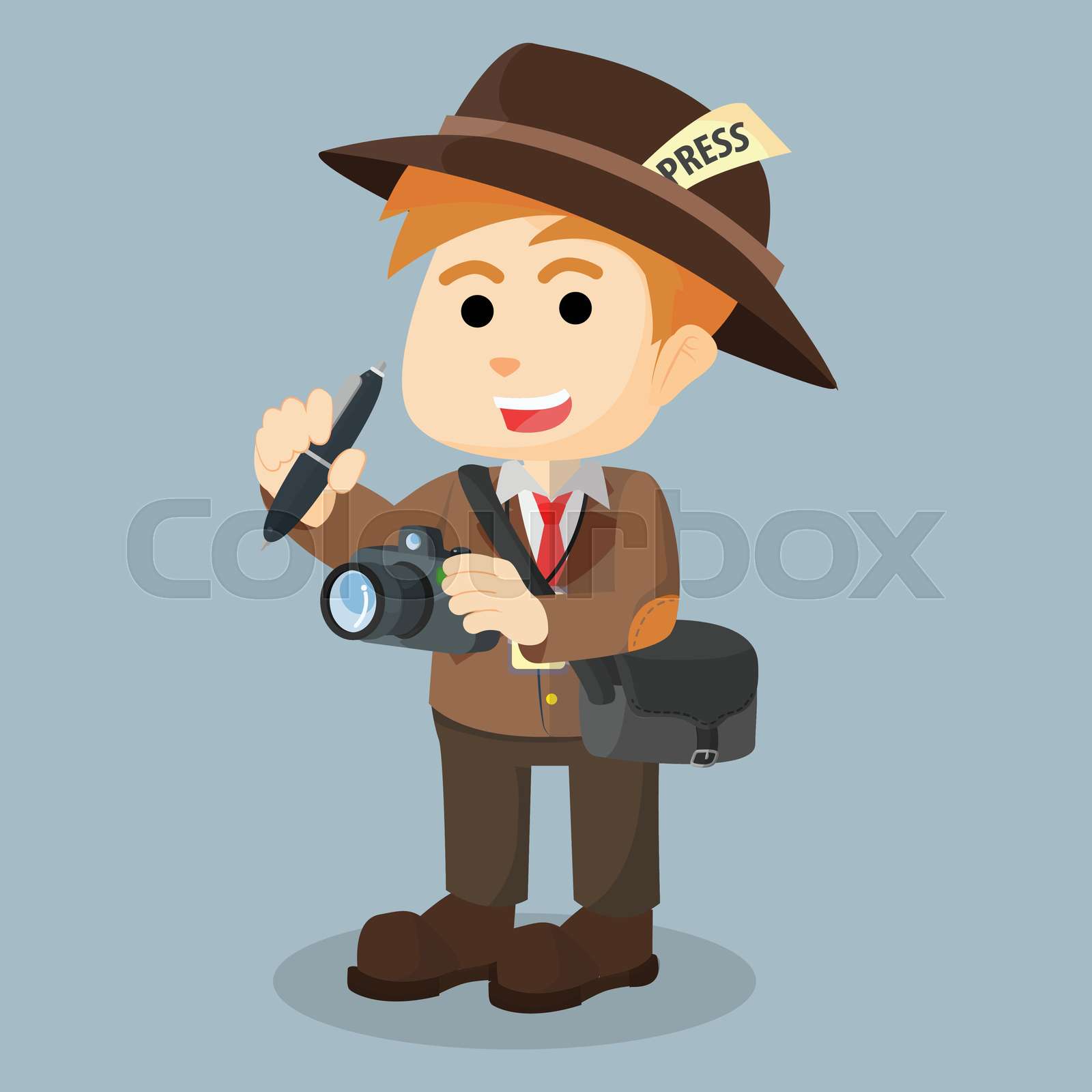 journalist cartoon illustration | Stock vector | Colourbox
