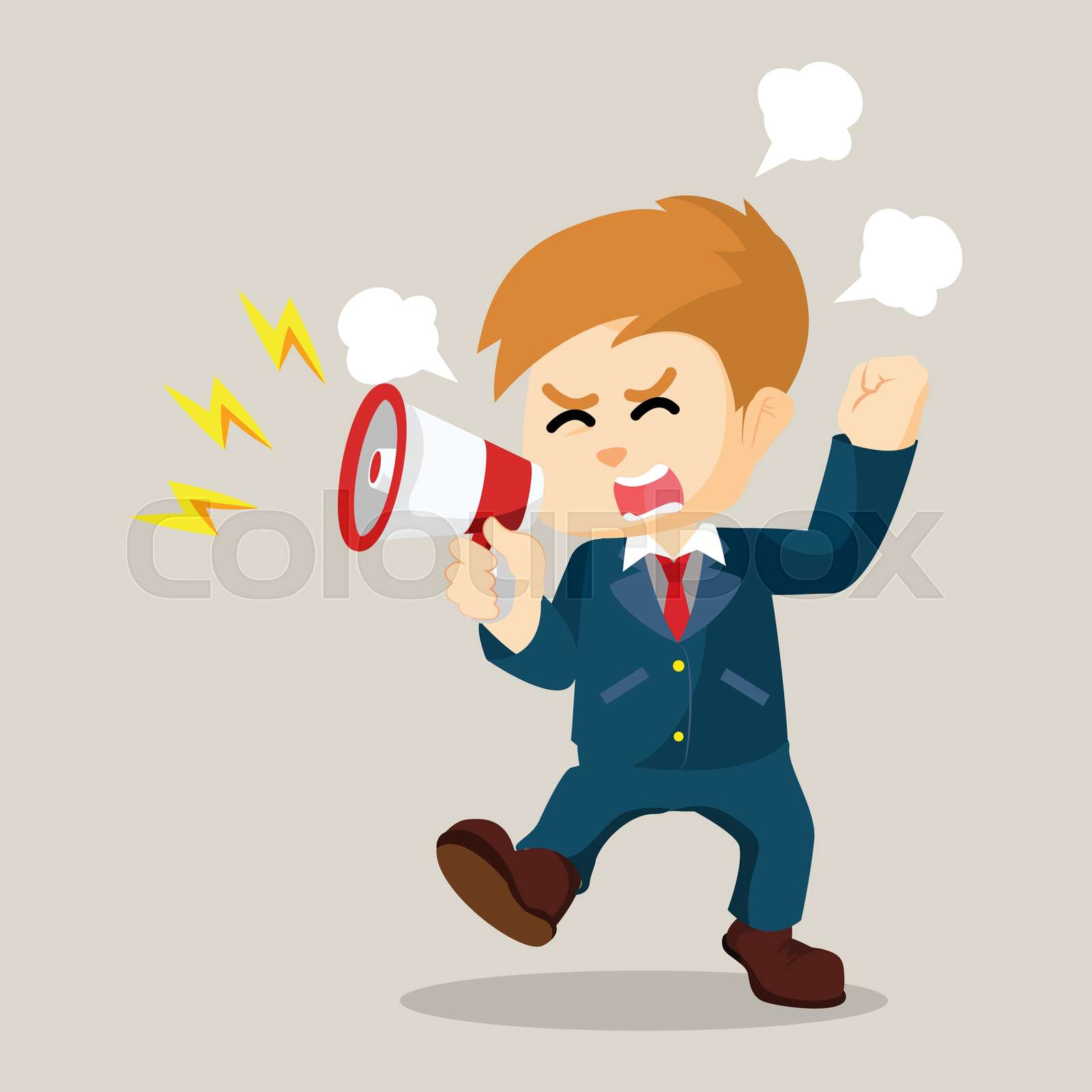 boy yelling angry | Stock vector | Colourbox