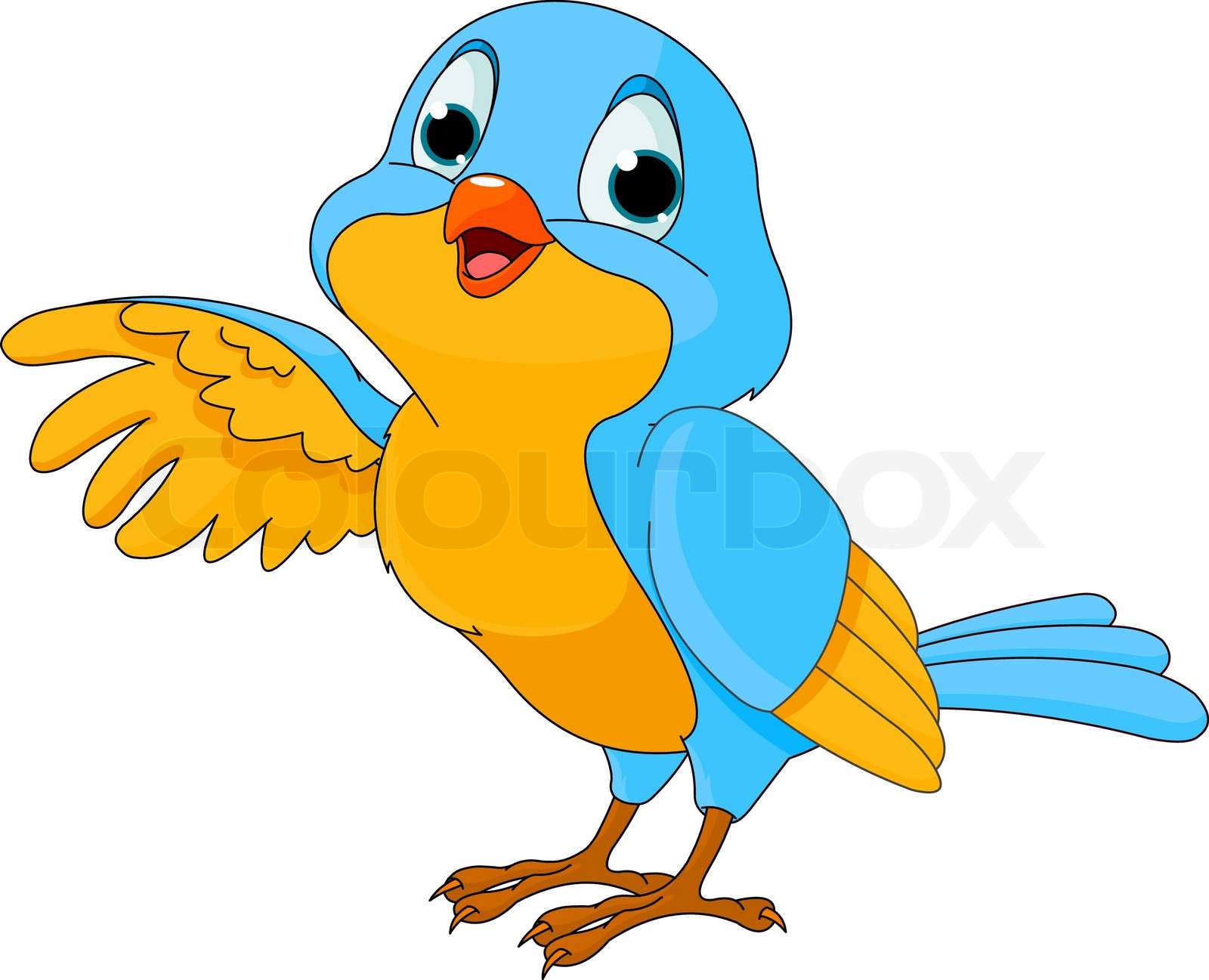 illustration of a cute talking bird | Stock vector | Colourbox