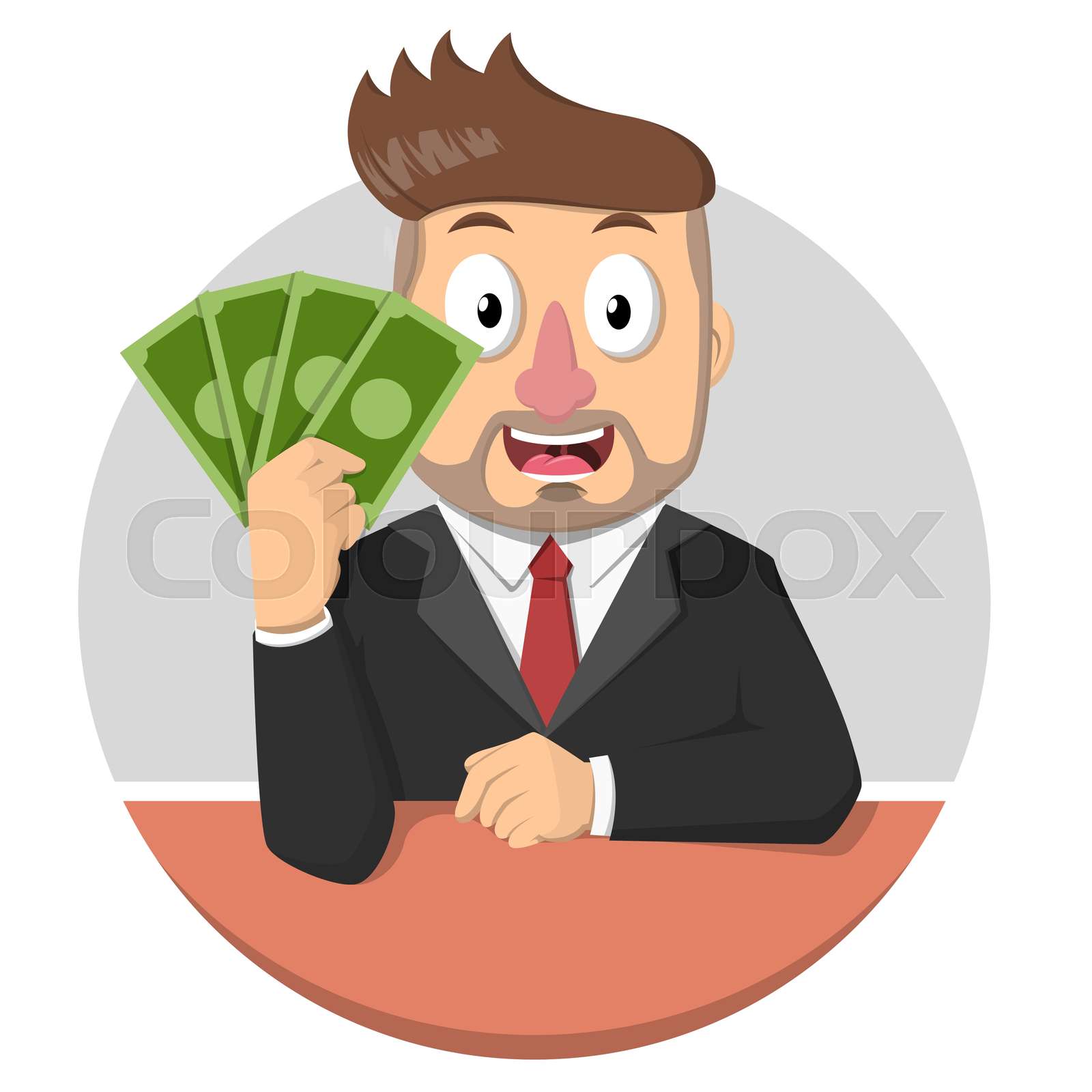 Big boss showing much money | Stock vector | Colourbox