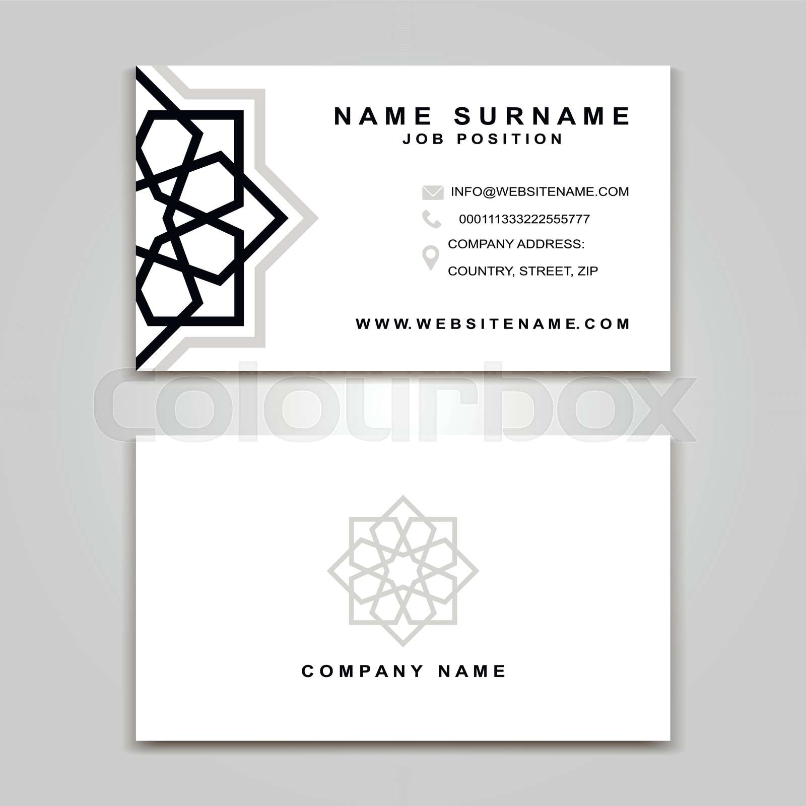 Business Vector Card creative Design, Islamic style, front and back ...