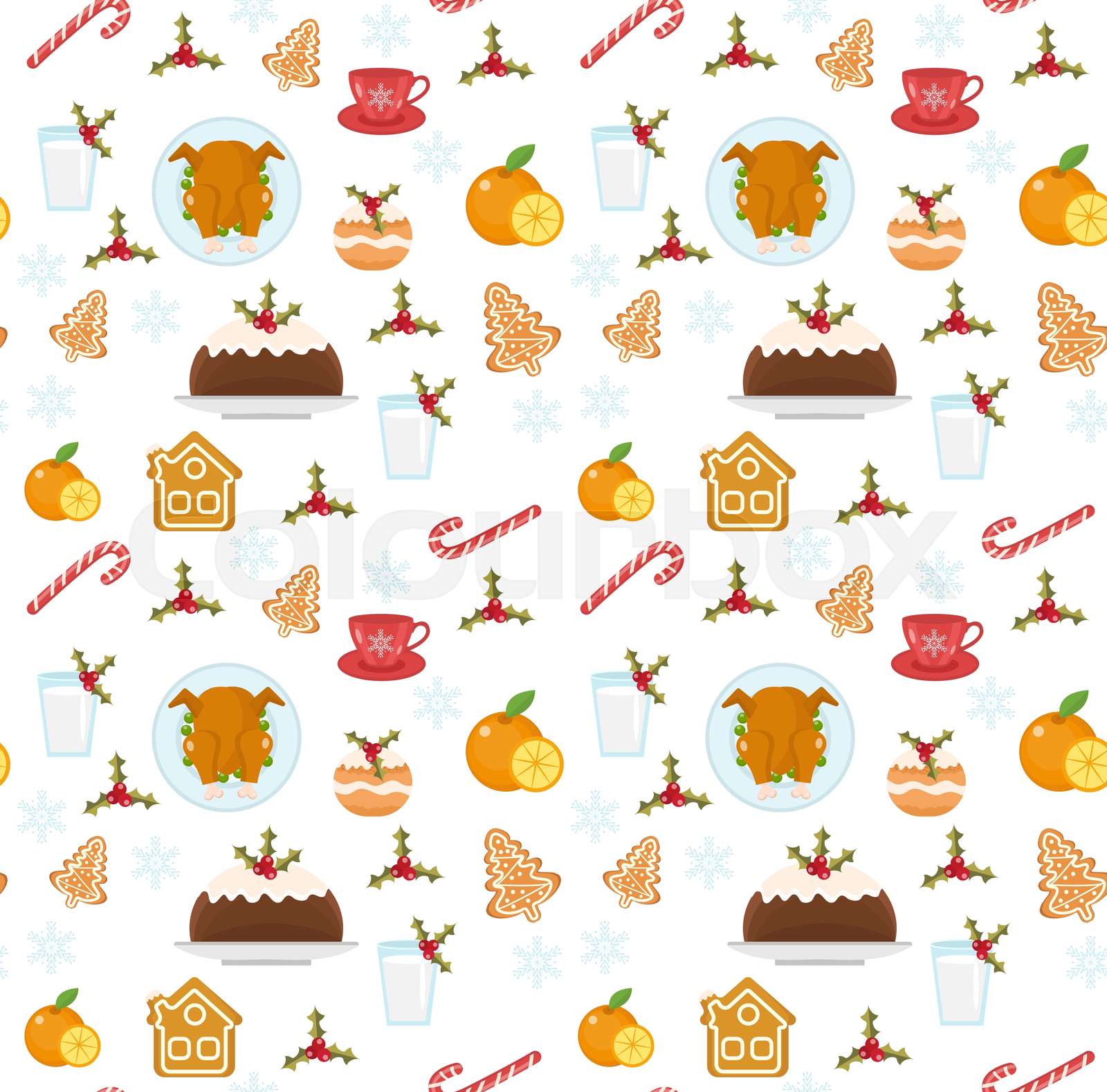 Christmas seamless festive food. Christmas background, Christmas food ...