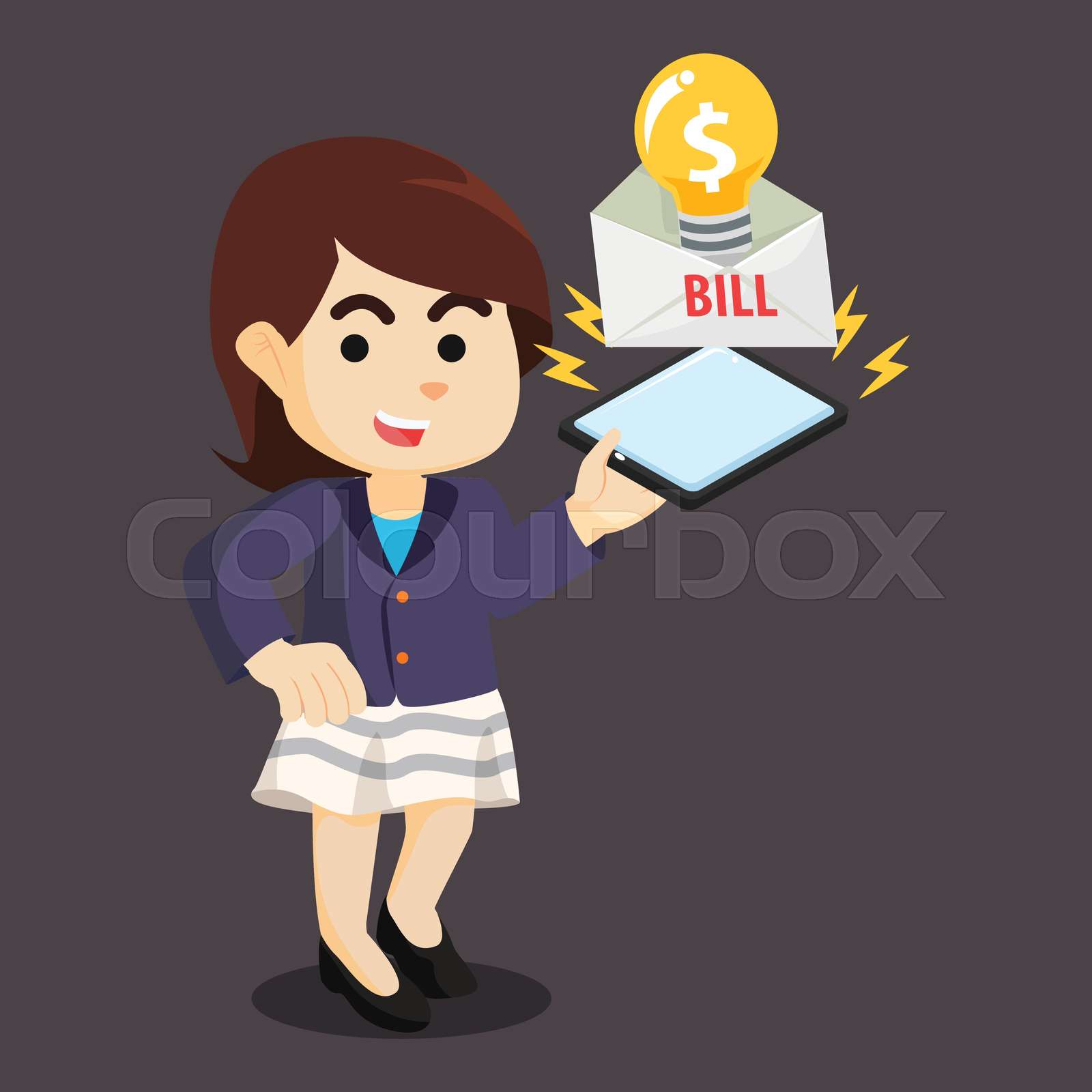 employee playing the electric bill | Stock vector | Colourbox