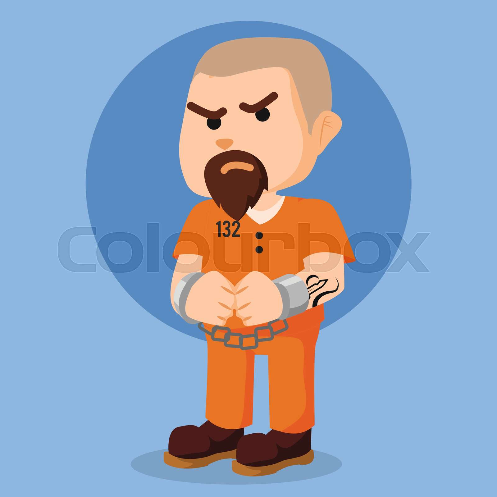 convict in chain illustration design | Stock vector | Colourbox