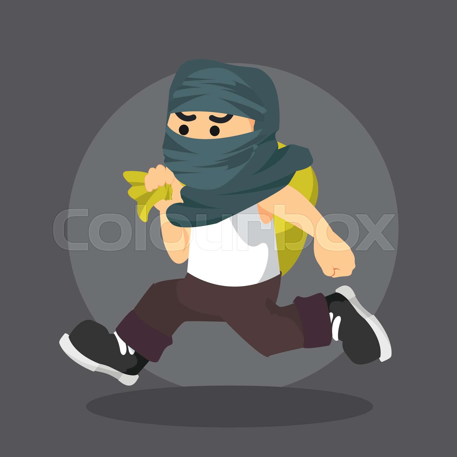 thief man fled | Stock vector | Colourbox