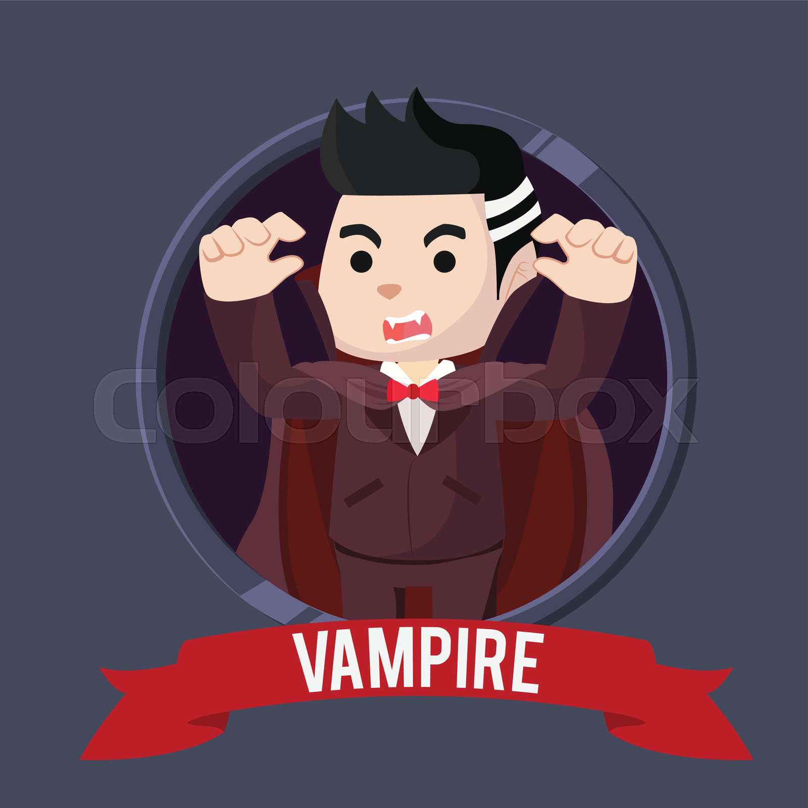 vampire in circle banner | Stock vector | Colourbox